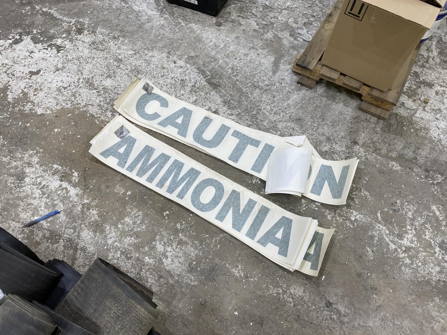 Qty of Misc Ammonia & Caution Stickers [25IO02002-545] | Team Auctions
