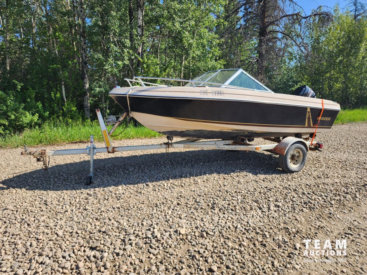 1985 Invader 15 Ft Open Bow Boat & Trailer [23HB10001-002] | Team Auctions