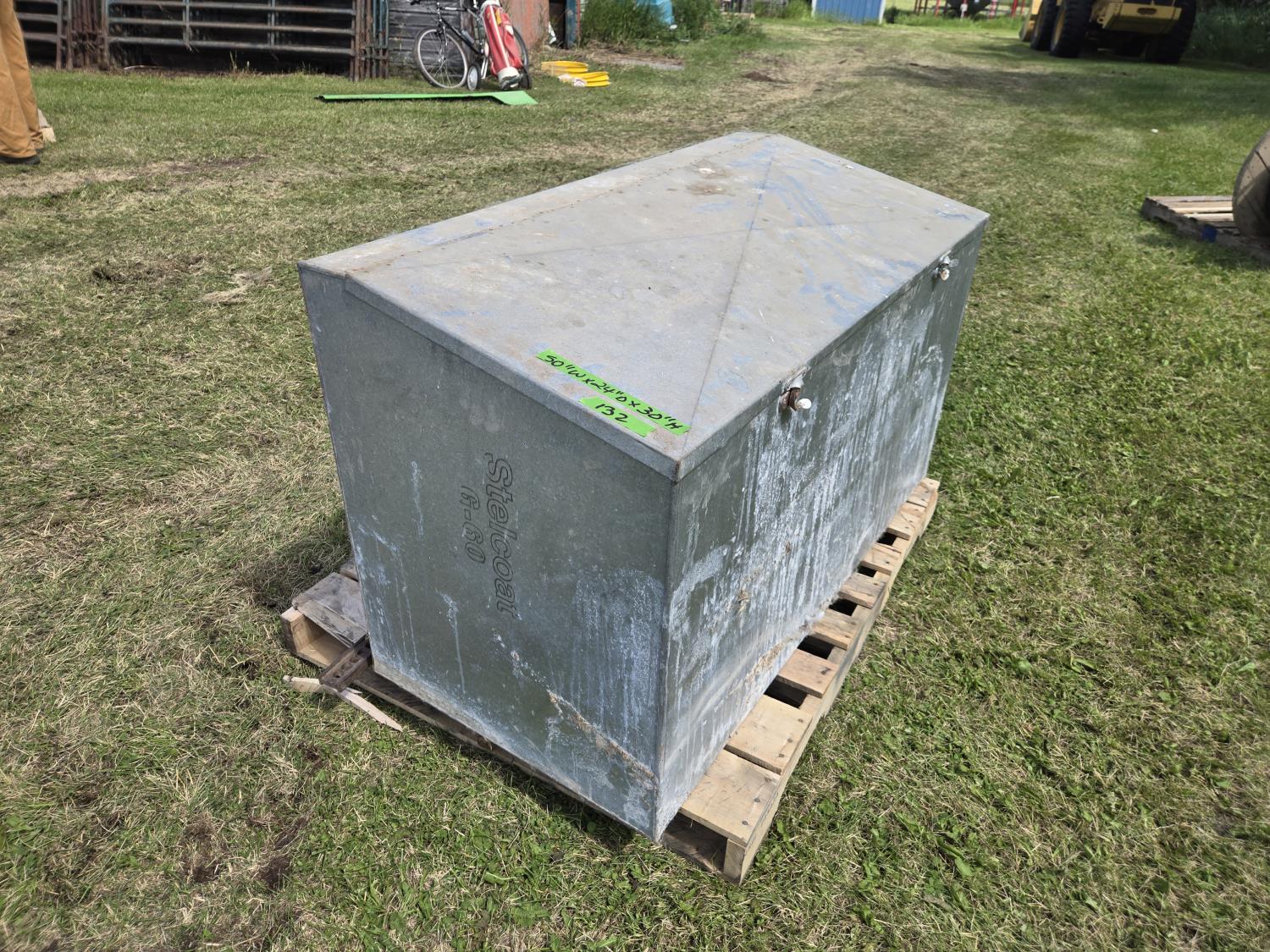 Galvanized Tin Bin with Lid [25GJ05001-132] | Team Auctions