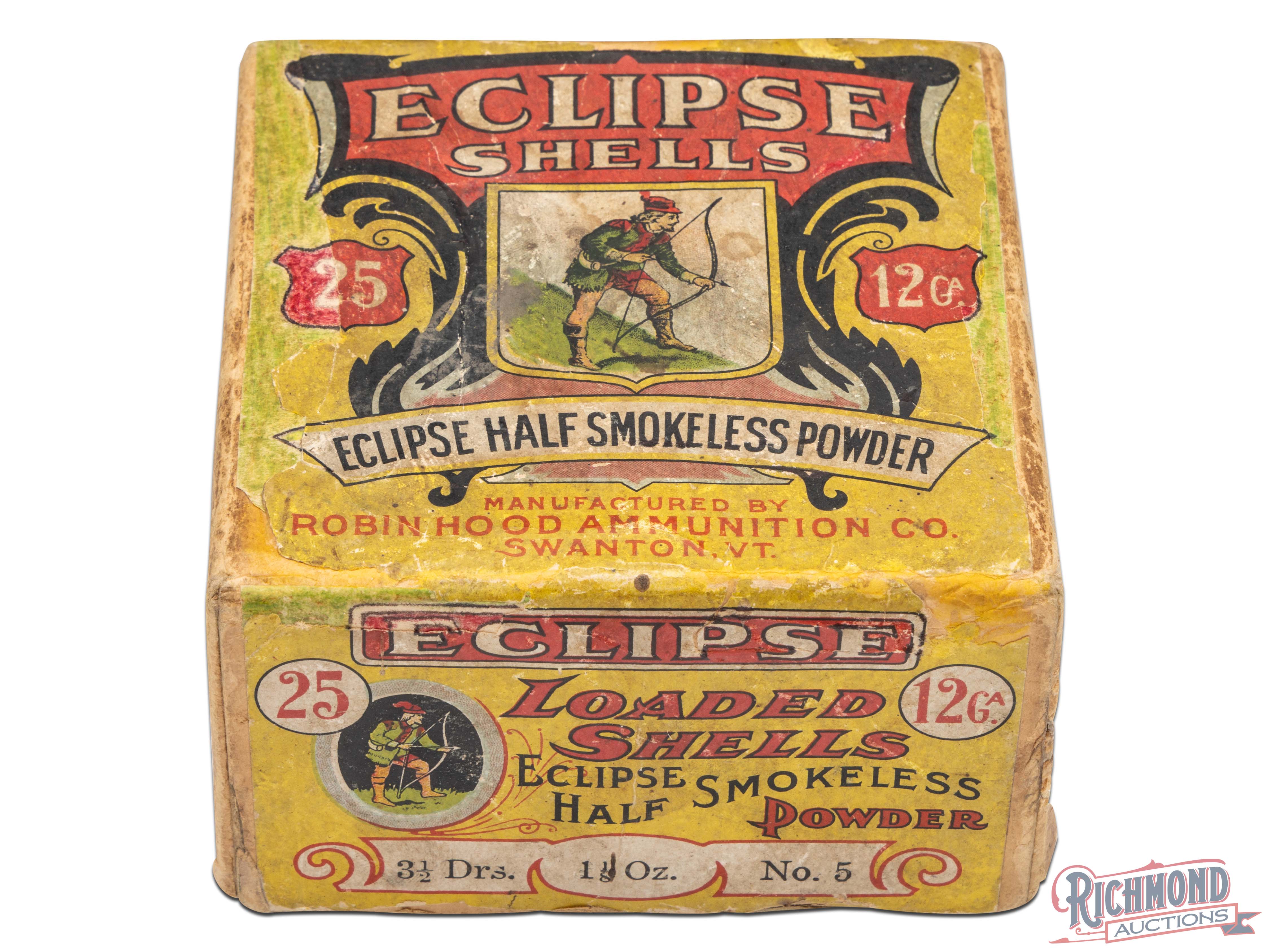 Empty 25 Round Robin Hood Ammunition Company 12 Gauge Two Piece Eclipse ...