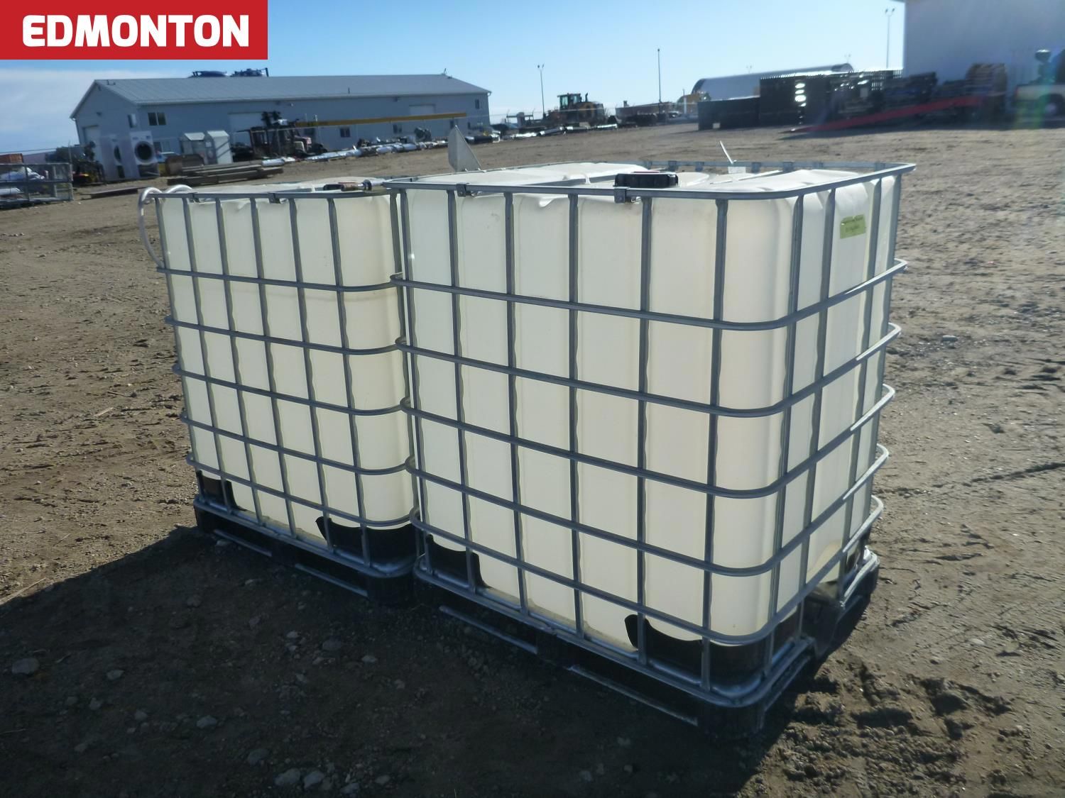 (2) 1,000 Liter Caged Poly Totes with Steel Pallet [25KL48002-006 ...