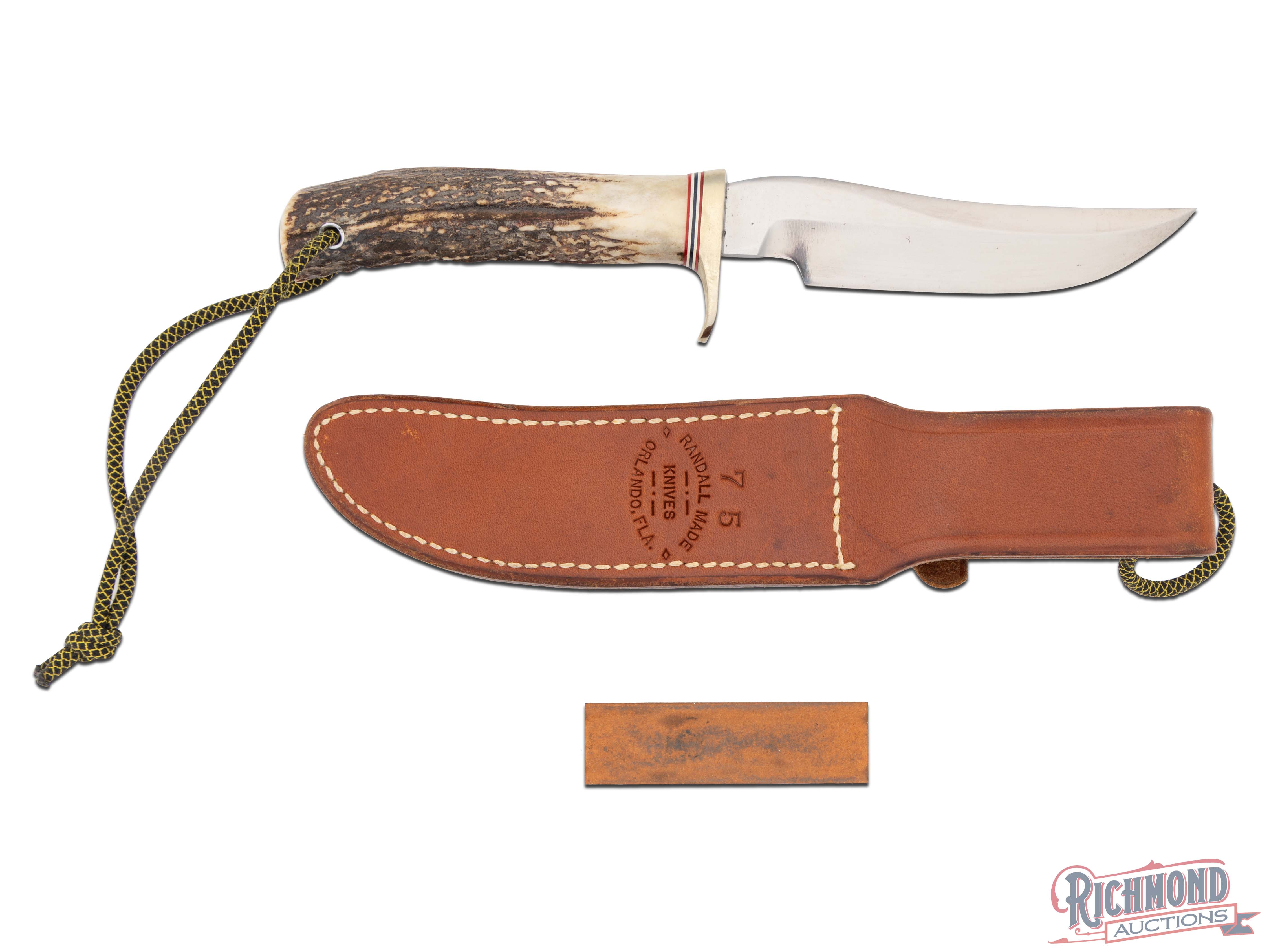 Randall Made Model 7 Fisherman Hunter Fixed Blade Knife w/ Stag Handle ...