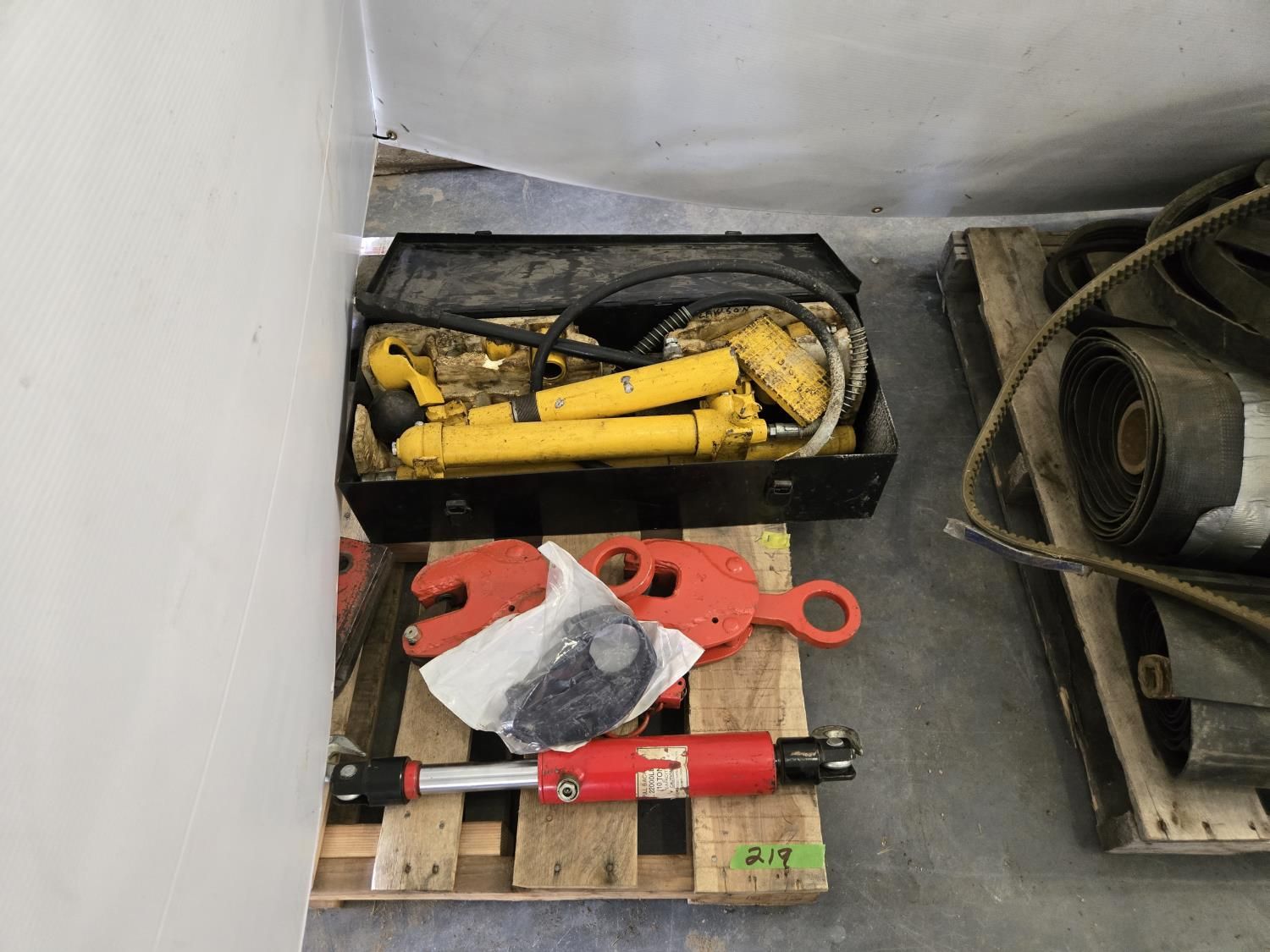 10 Ton Porta-Power, (2) Metal Lifting Clamps, Porta Power Hydraulic ...