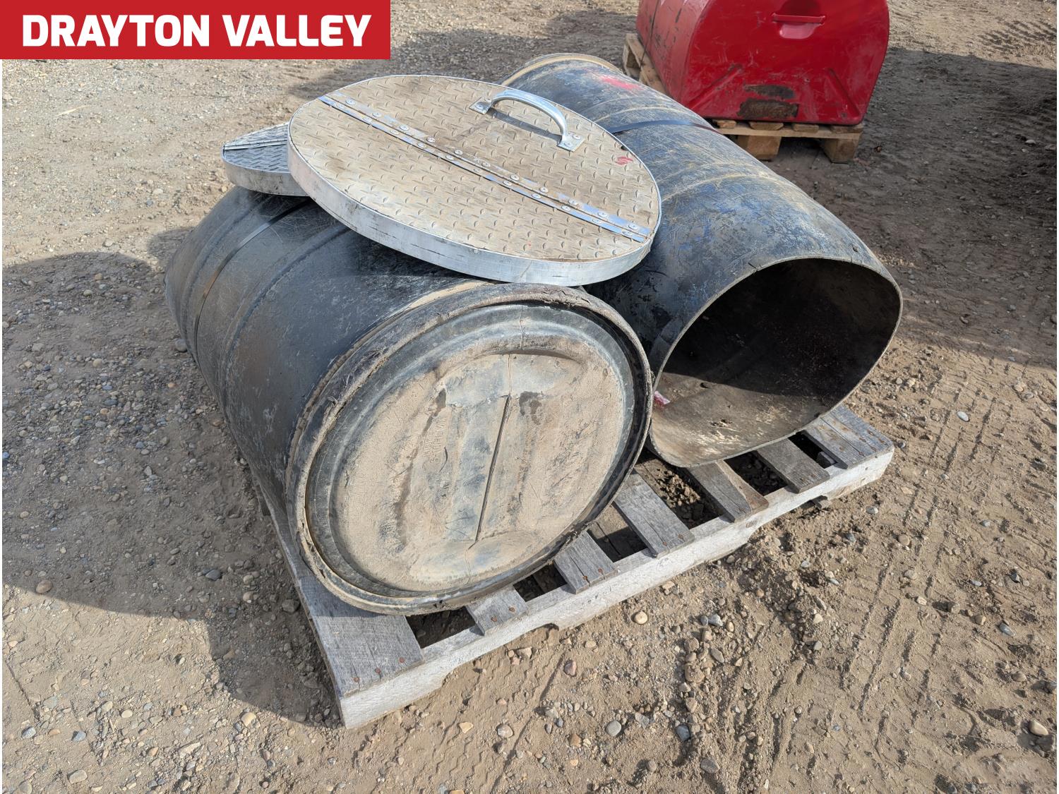 (2) Poly Barrels with Hinged Metal Lids [25JD05039-004] | Team Auctions
