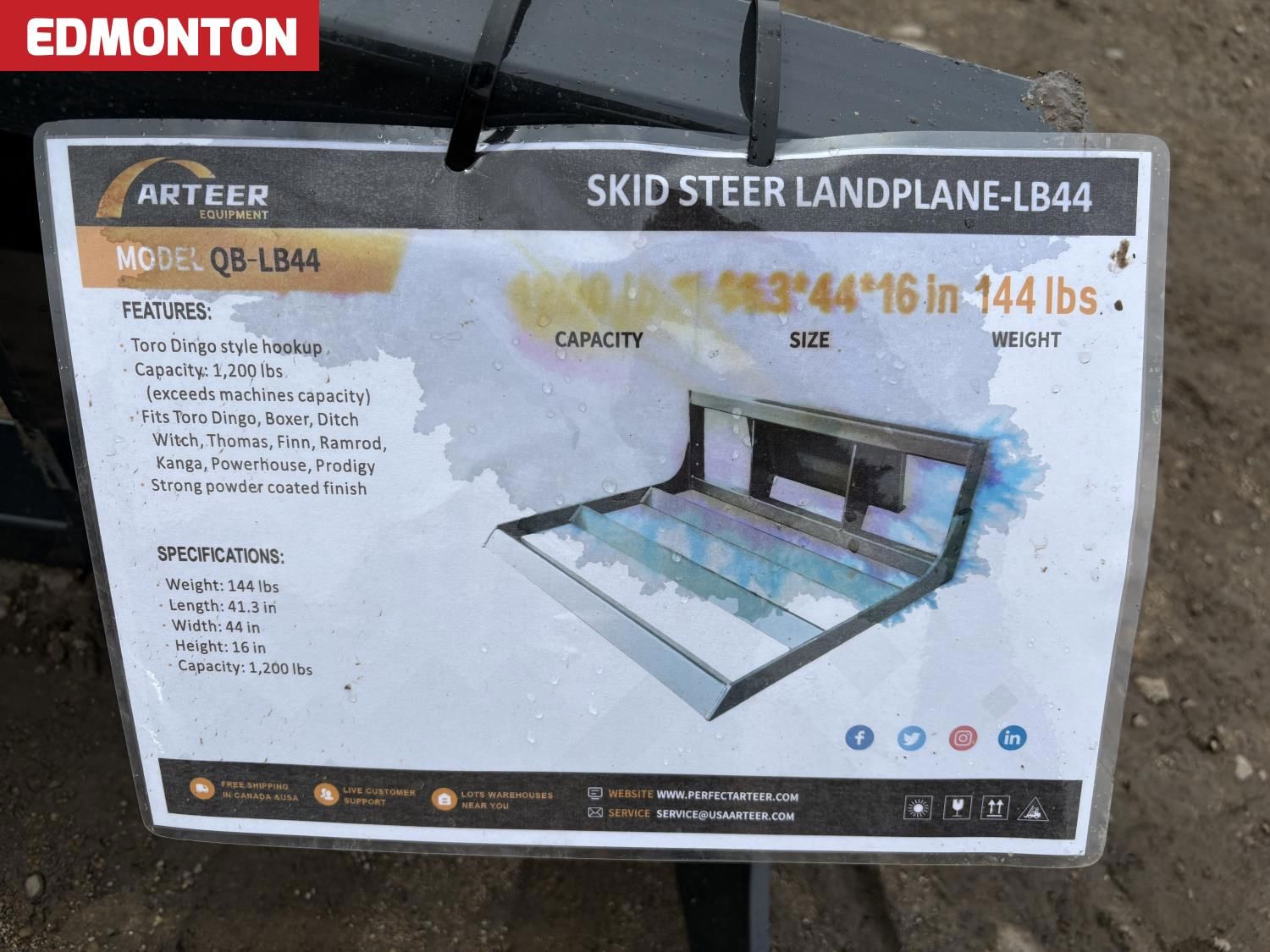 2025 Arteer QB-LB44 44 Inch Mini Skid Steer Land Plane (Unused ...