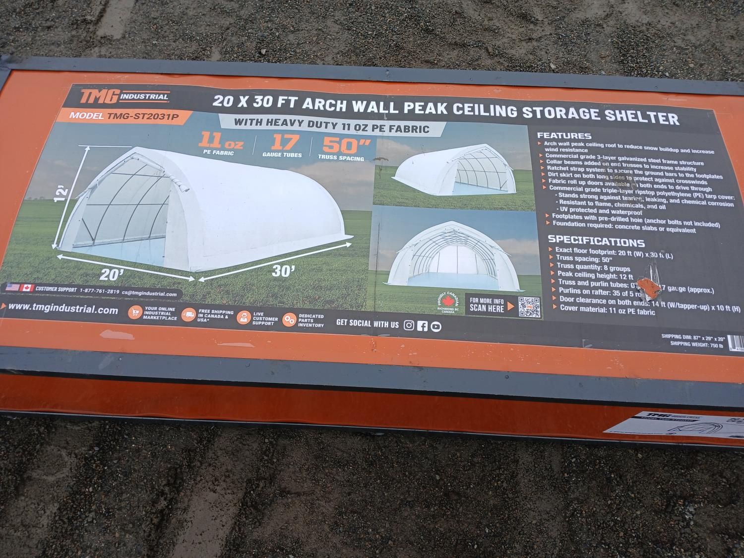 TMG Industrial TMG-ST2031P 20 Ft X 30 Ft Arch Wall Peak Ceiling Storage ...