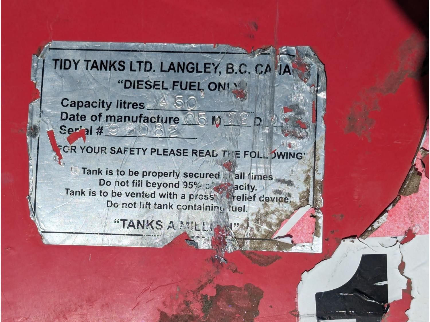 Tidy Tank 450L Fuel Tank [24FC15008-003] | Team Auctions