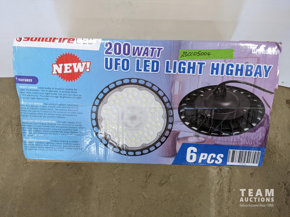 6 Piece Solidfire 200W UFO LED Highbay Light (Unused) [23CC05004-103 ...