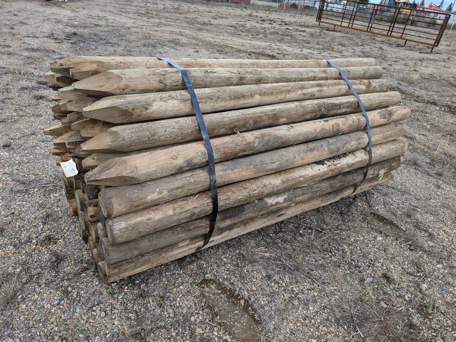 (70) 4-5 Inch X 8 Ft Treated Fence Posts (Unused) [24KA03993-005 ...