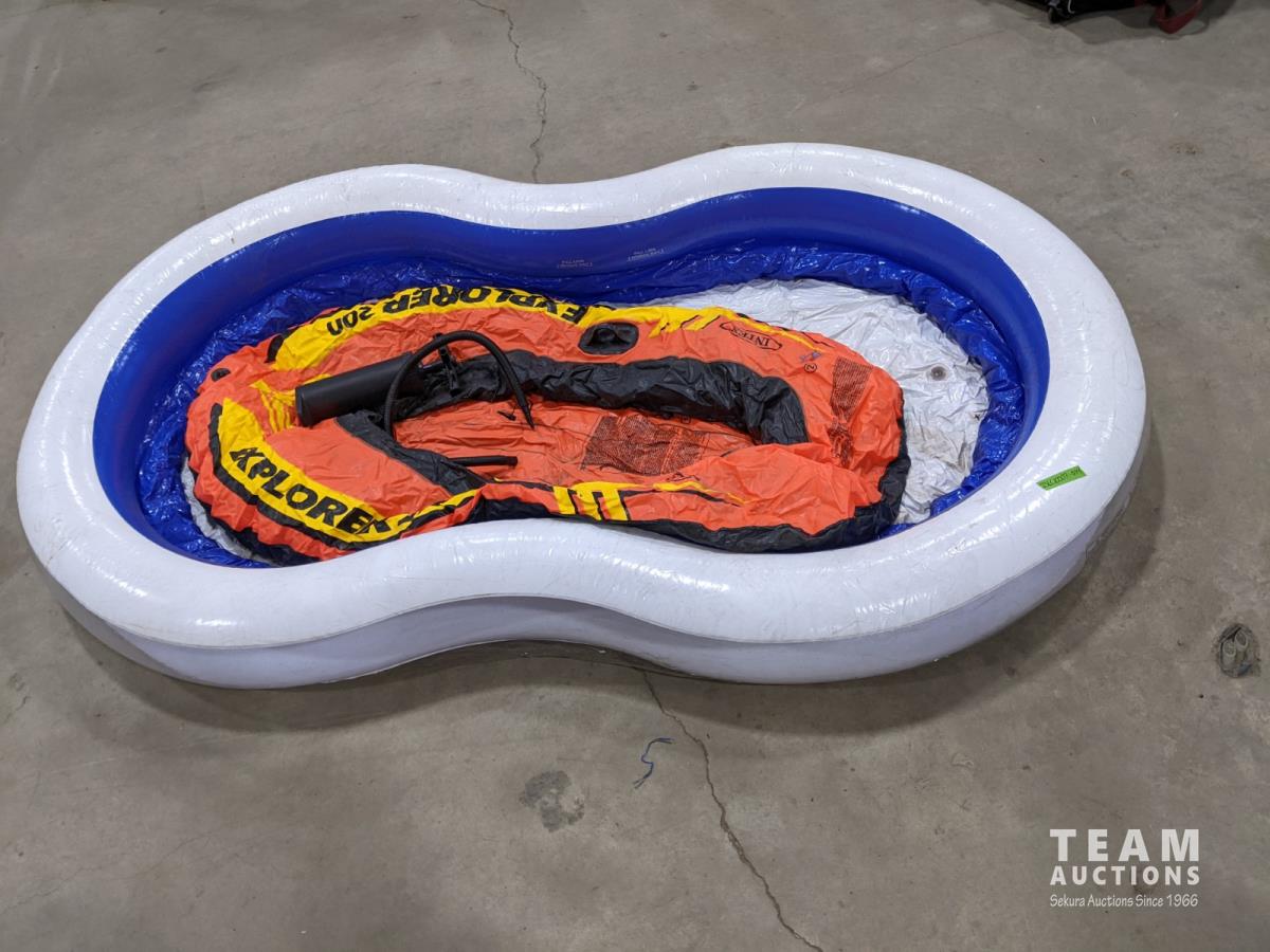 Inflatable Pool, Raft and Pump [23LC10007-014] | Team Auctions