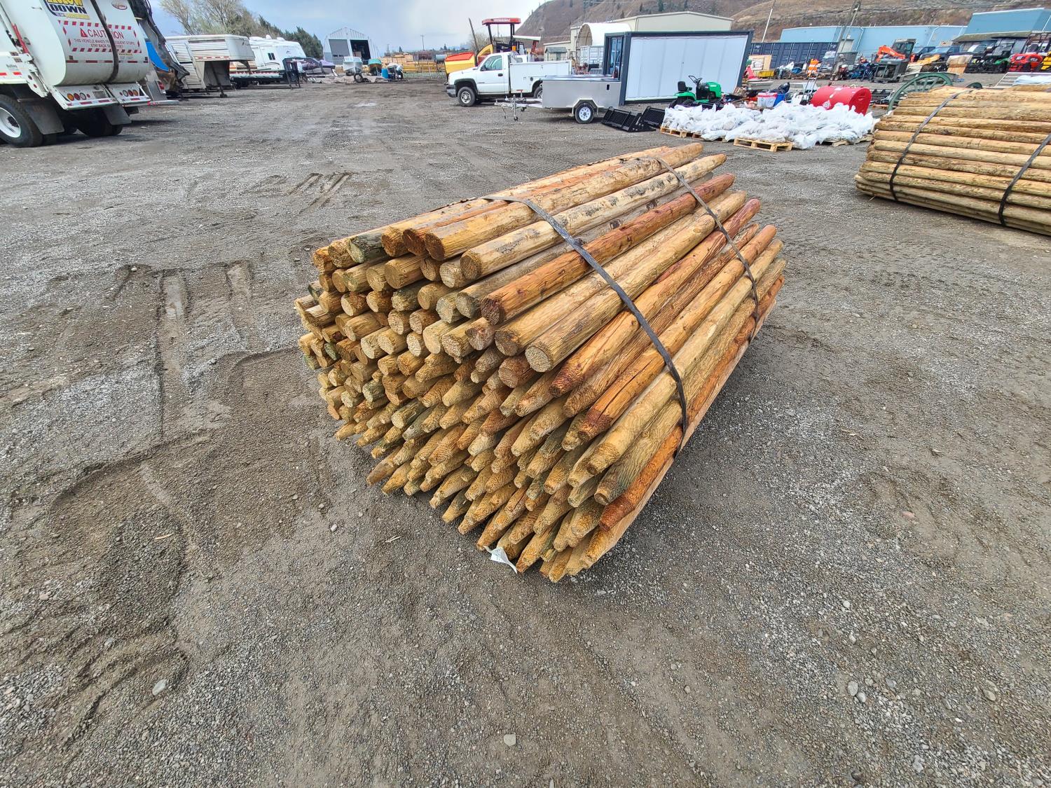 (180) 2 Inch -3 Inch X 6 Ft Treated Fence Posts (Unused) [24KL03993-011 ...