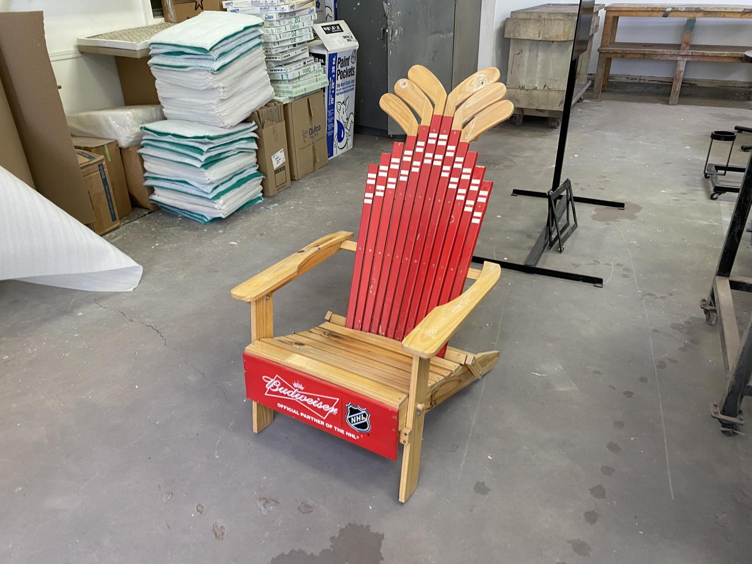 Budweiser Nhl Wooden Lawn Chair [25IO02002-327] | Team Auctions