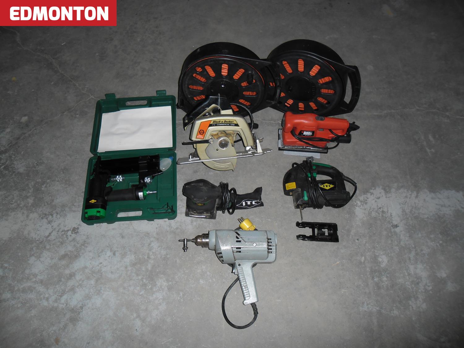 (2) Hand Sanders, (2) Extension Cord Reels, Circular Saw, Jigsaw and ...