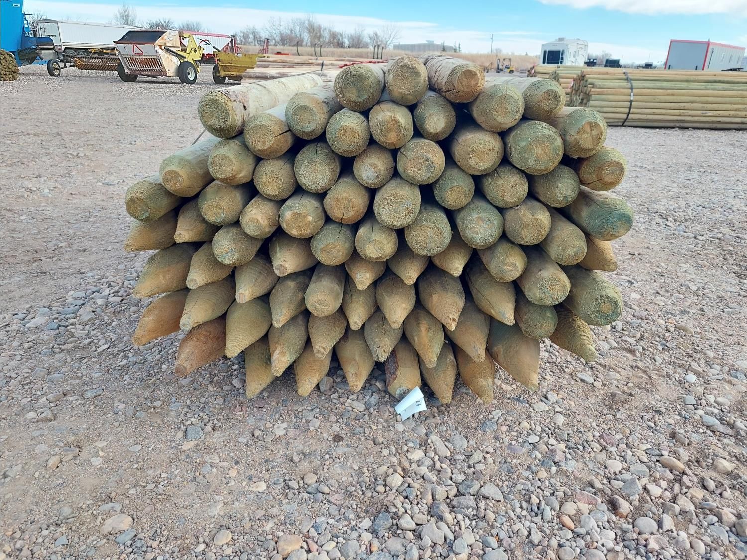 (70) 4-5 Inch X 8 Ft Treated Fence Posts [25CD10993-006] | Team Auctions