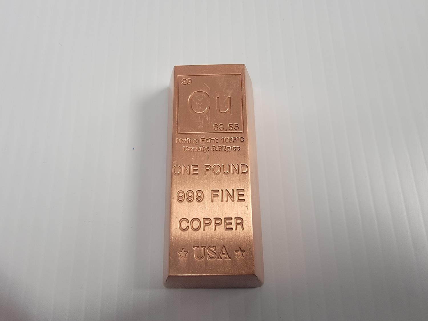 1 lb .999 Fine Copper Bar [24KF05997-004] | Team Auctions