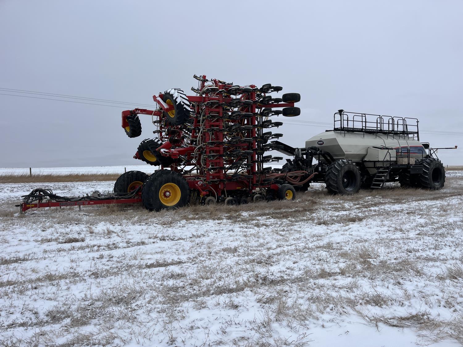 2022 Bourgault 3820 PLR 70 Ft Air Drill with 2022 Bourgault 9950 Tow ...