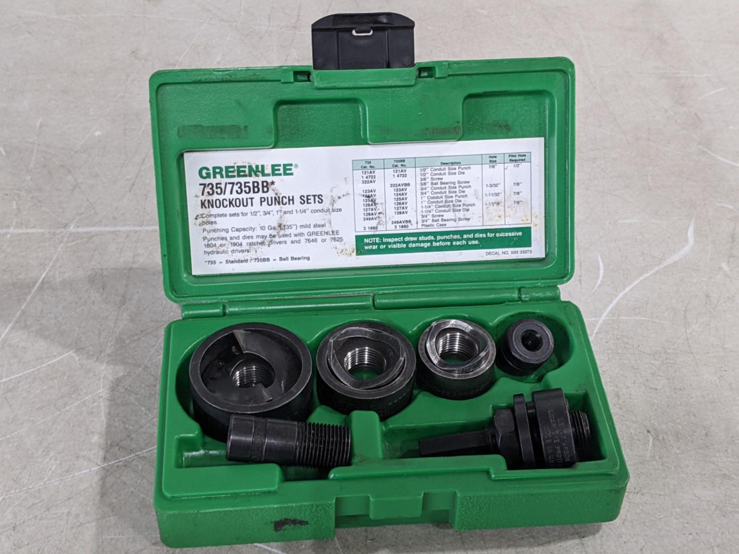Greenlee Ball Bearing Knockout Punch Set [24FE10007-005] | Team Auctions