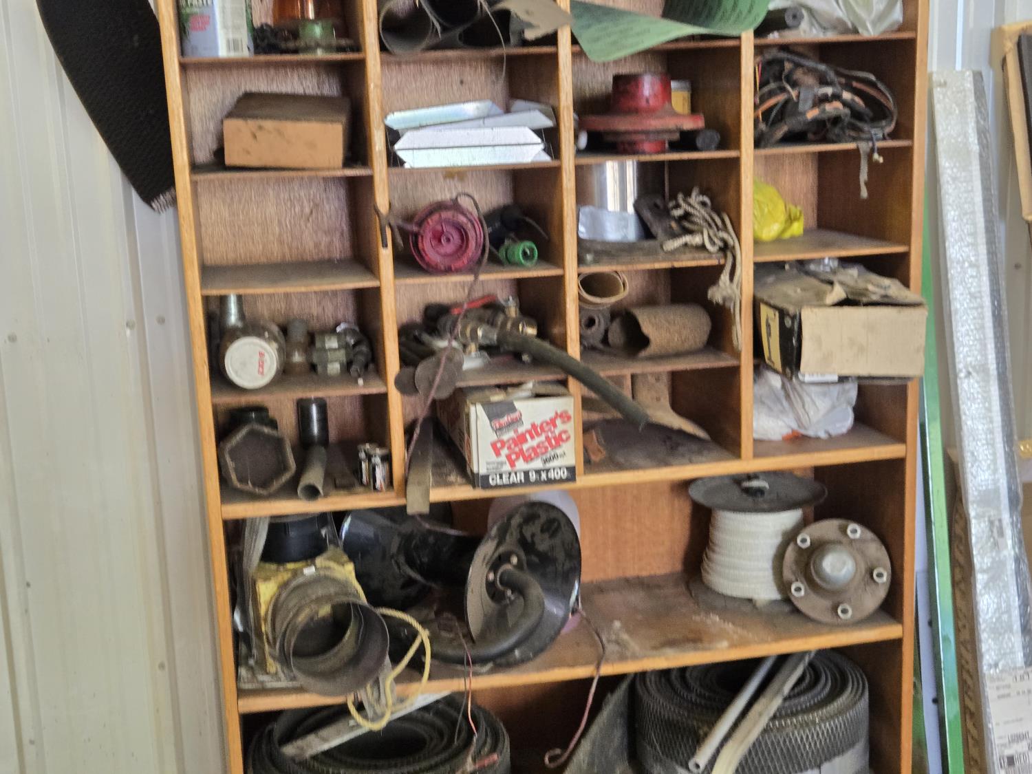 Wooden Shelf Unit with Ag Parts [25GJ05001-216] | Team Auctions
