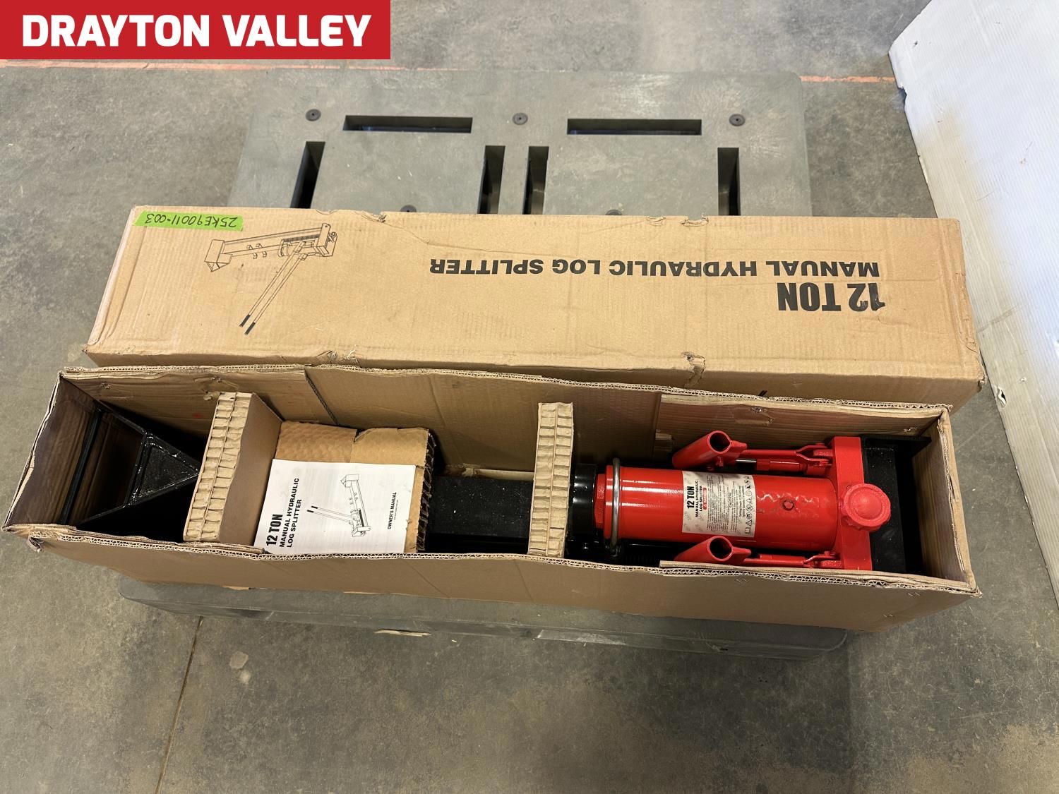 12 Ton Manual Hydraulic Log Splitter (Unused) [25KE90011-003] | Team ...