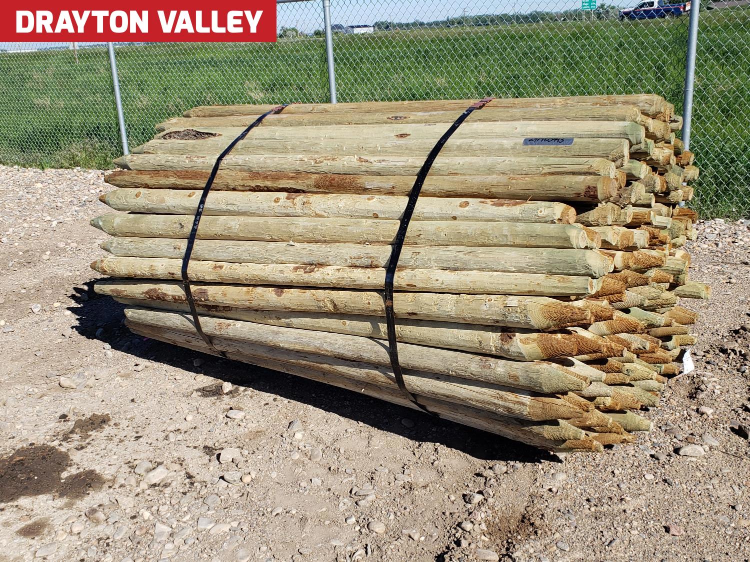 (180) 2-3 Inch X 7 Ft Treated Fence Posts (Unused) [25KH10993-025 ...