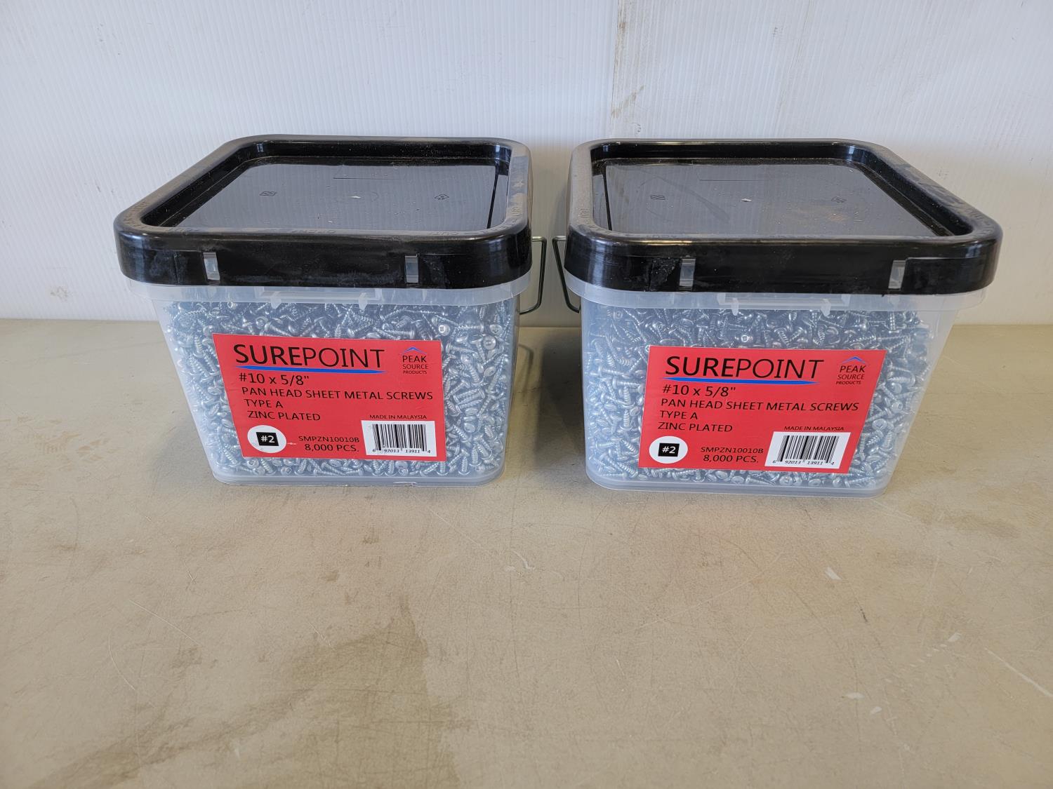 (2) Boxes of Surepoint #10 X 5/8 Inch Pan Head Sheet Metal Screws ...