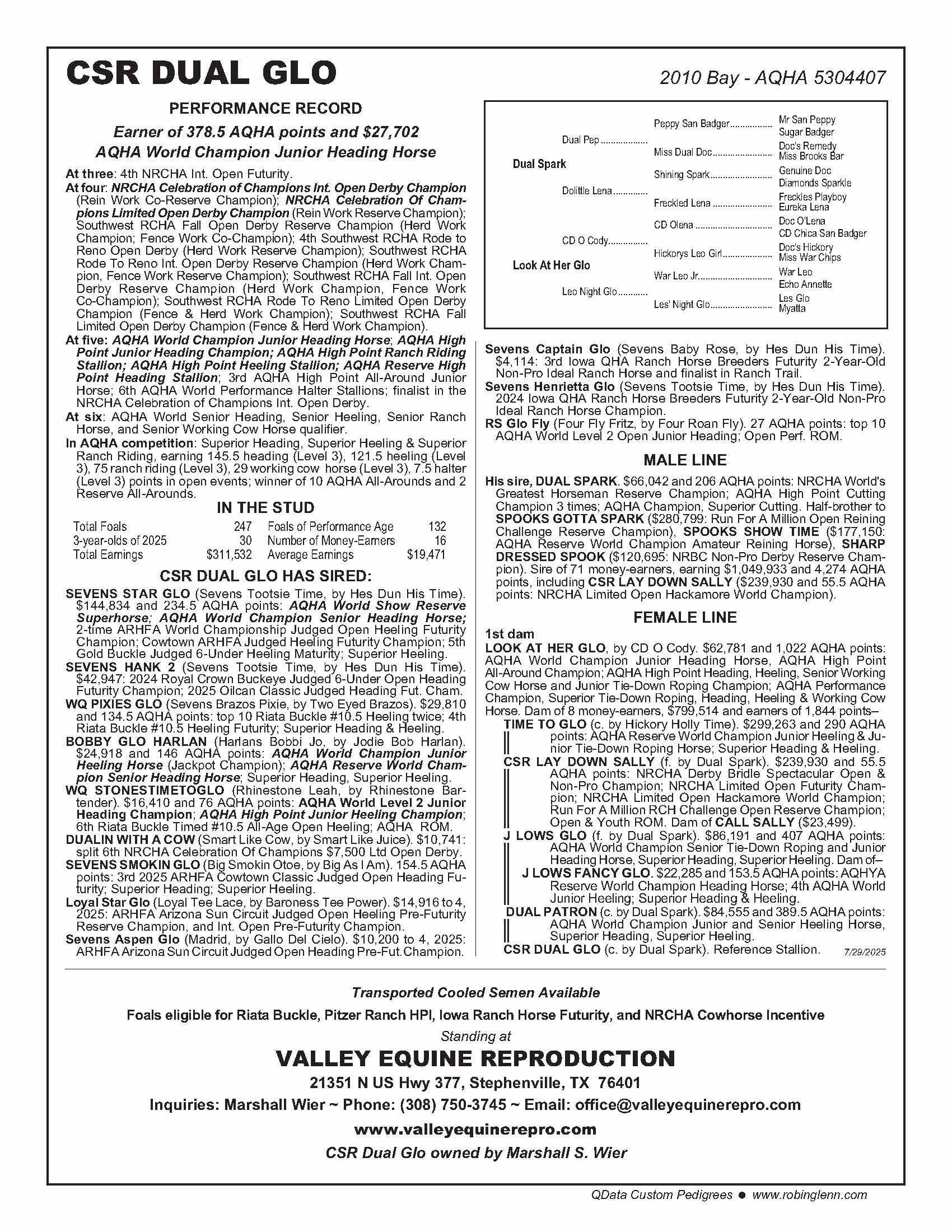 CSR DUAL GLO - Reference Sire | Wier Ranch