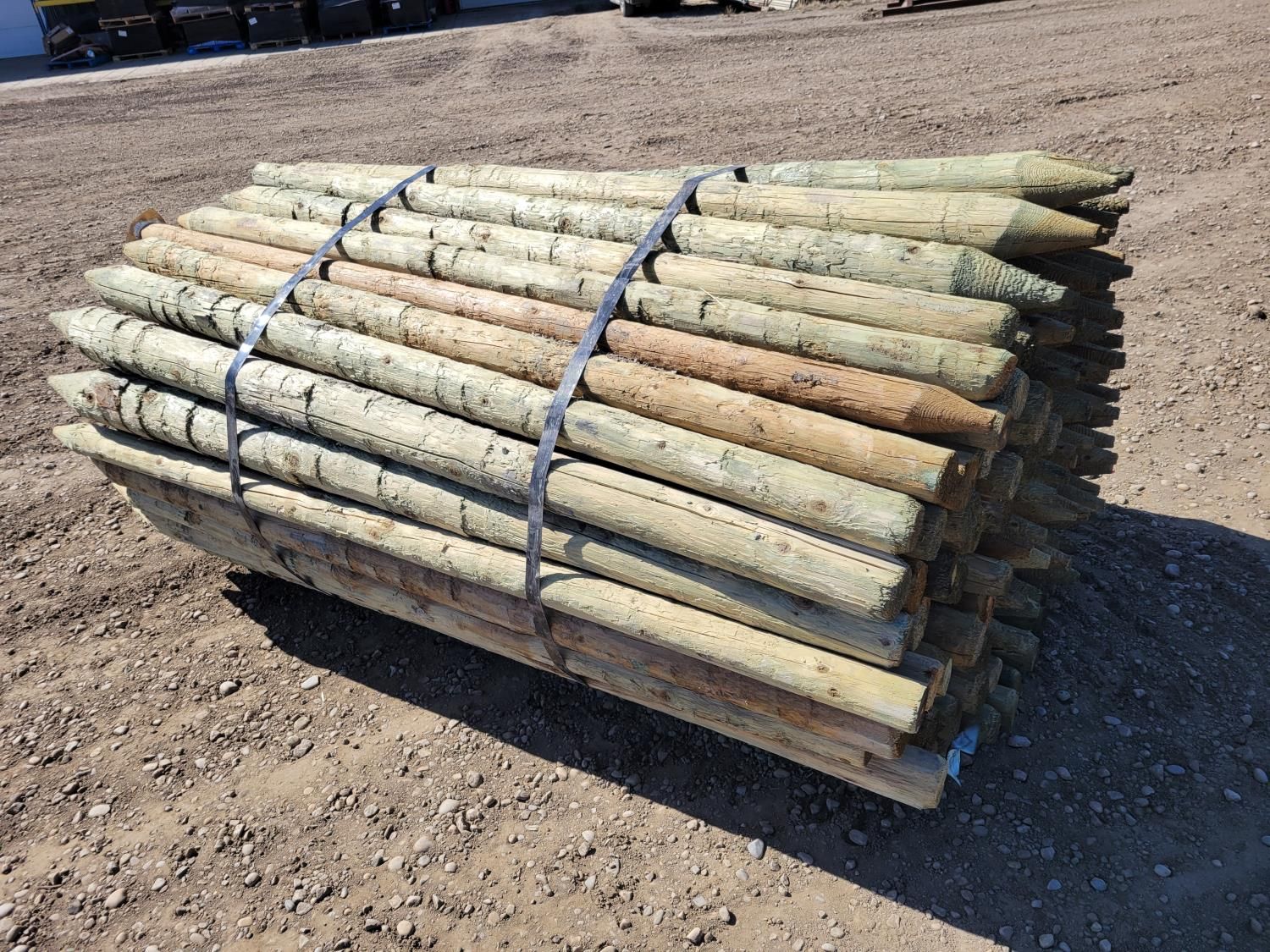 (115) 3-4 Inch X 7 Ft Treated Fence Posts (Unused) [25CD10993-030 ...