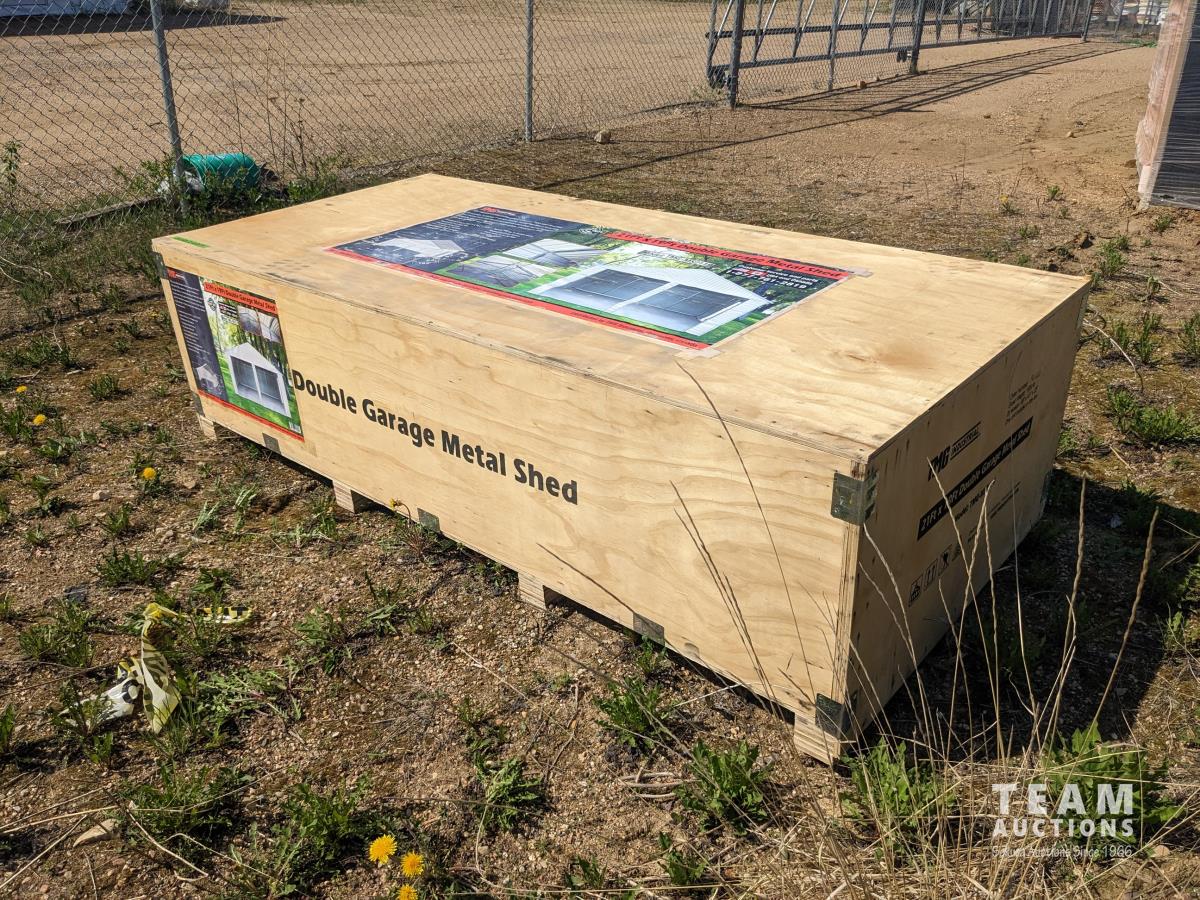 TMG Industrial TMG-MS2119 21 Ft X 19 Ft Double Garage Metal Shed with ...