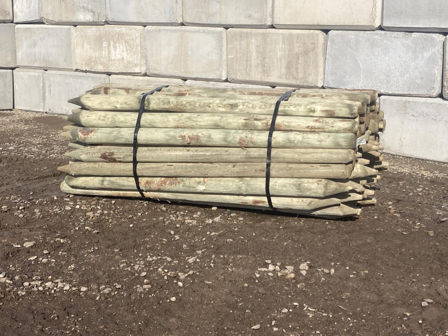 (70) 4 - 5 Inch X 8 Ft Treated Fence Posts (Unused) [24CA03993-033 ...