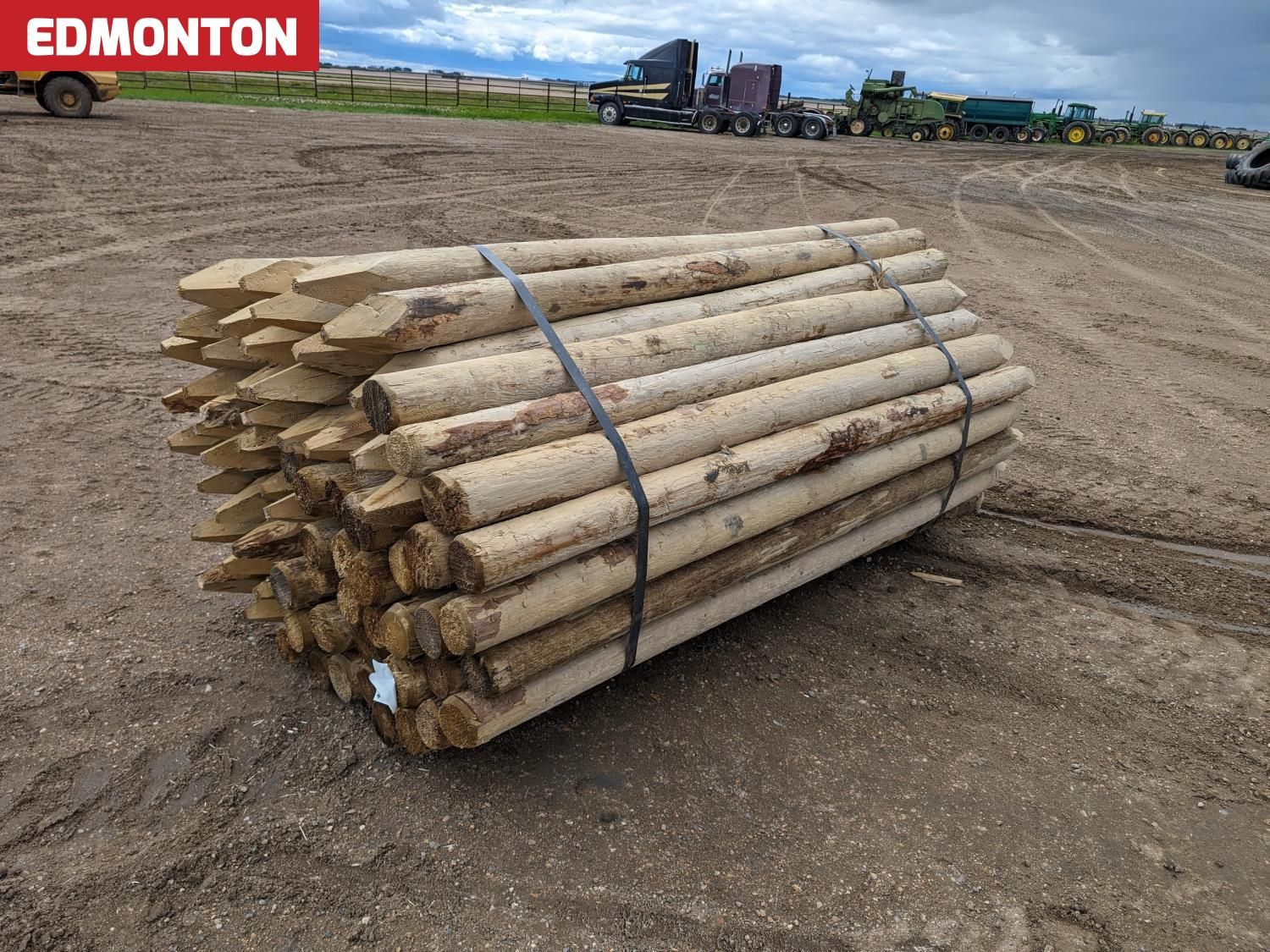 (70) 4-5 Inch X 10 Ft Treated Fence Posts [25FI10791-010] | Team Auctions