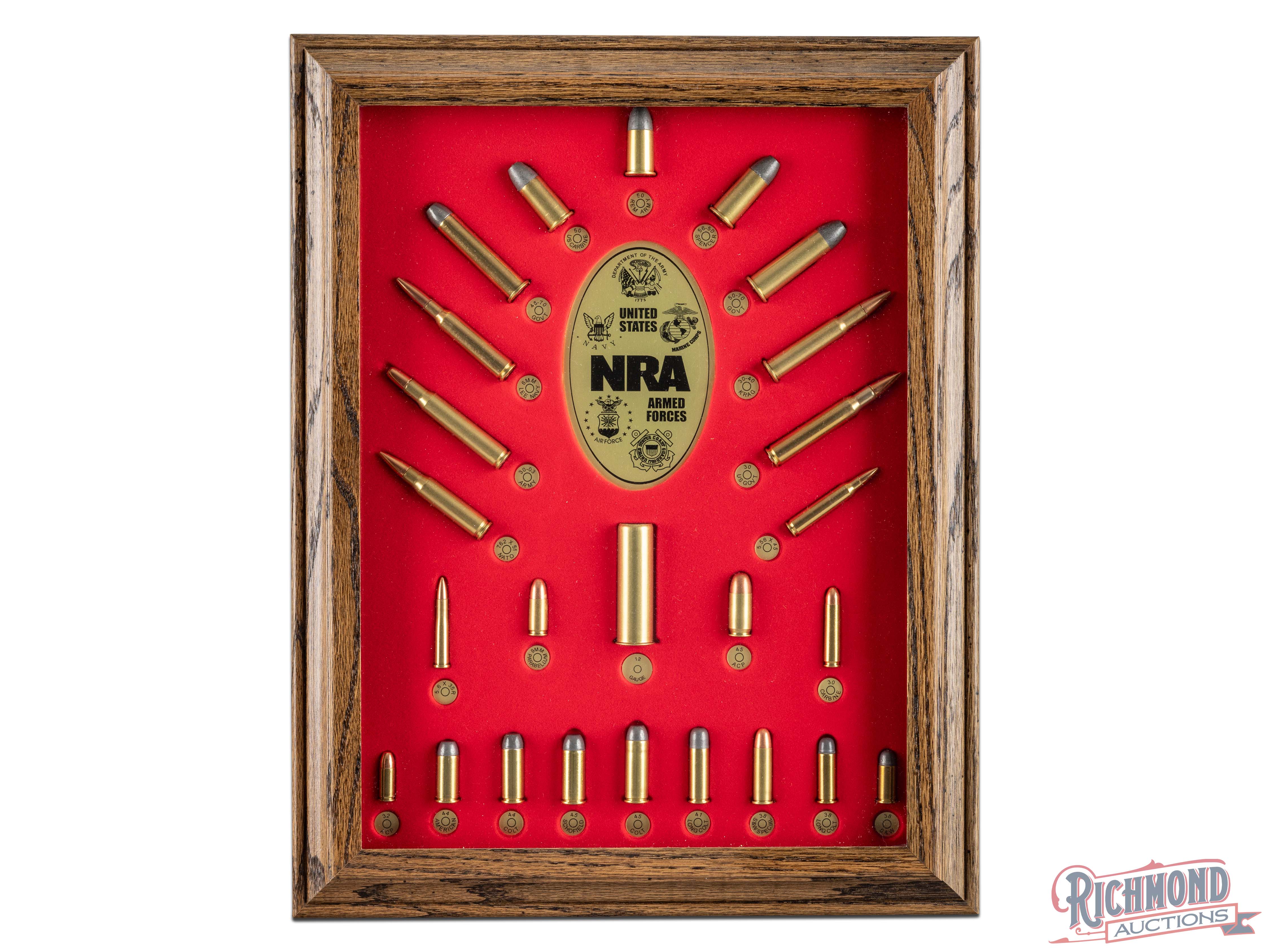 NRA Armed Forces Cartridge Commemorative Board | Richmond Auctions