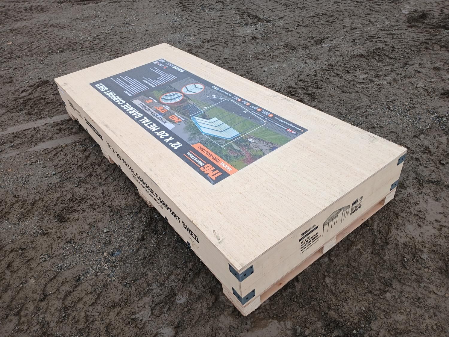 TMG Industrial TMG-MSC1220 12 Ft X 20 Ft Metal Garage Carport Shed (Unused) [25AA03995-009 ...