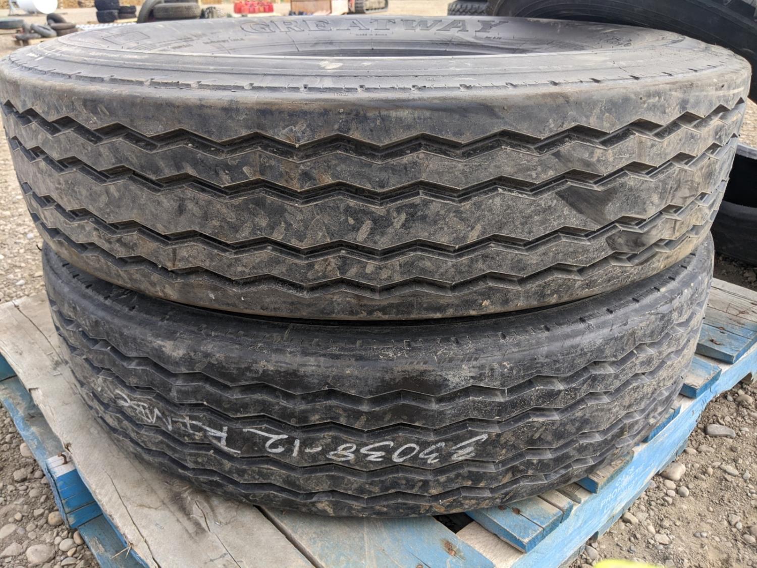 (2) Greatway DT966 11R22.5 Steer Tires and (1) Bridgestone R268 11R22.5 ...