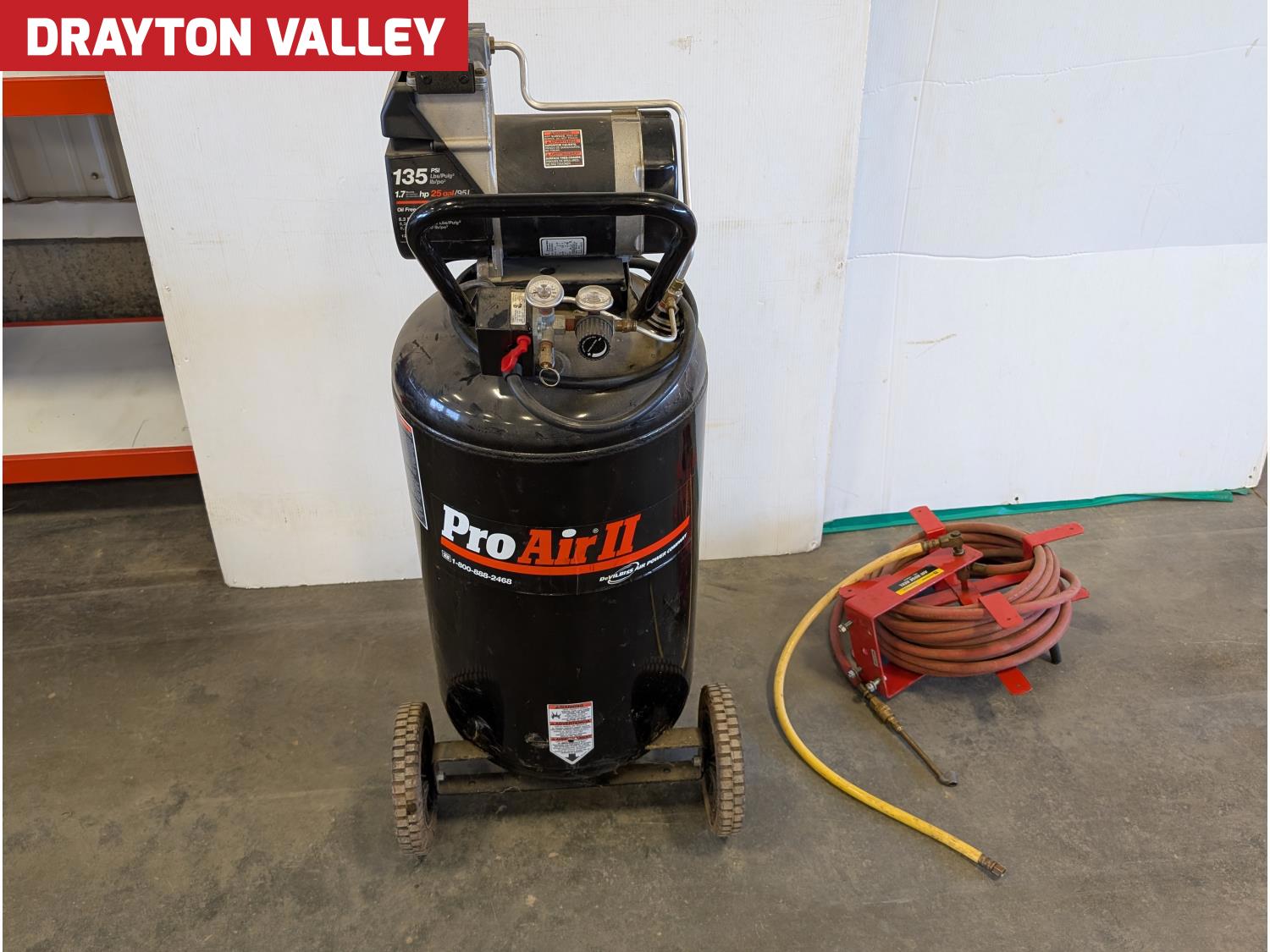 Pro Air II 25 Gallon Air Compressor and Hose Reel [25ID10009-001 ...