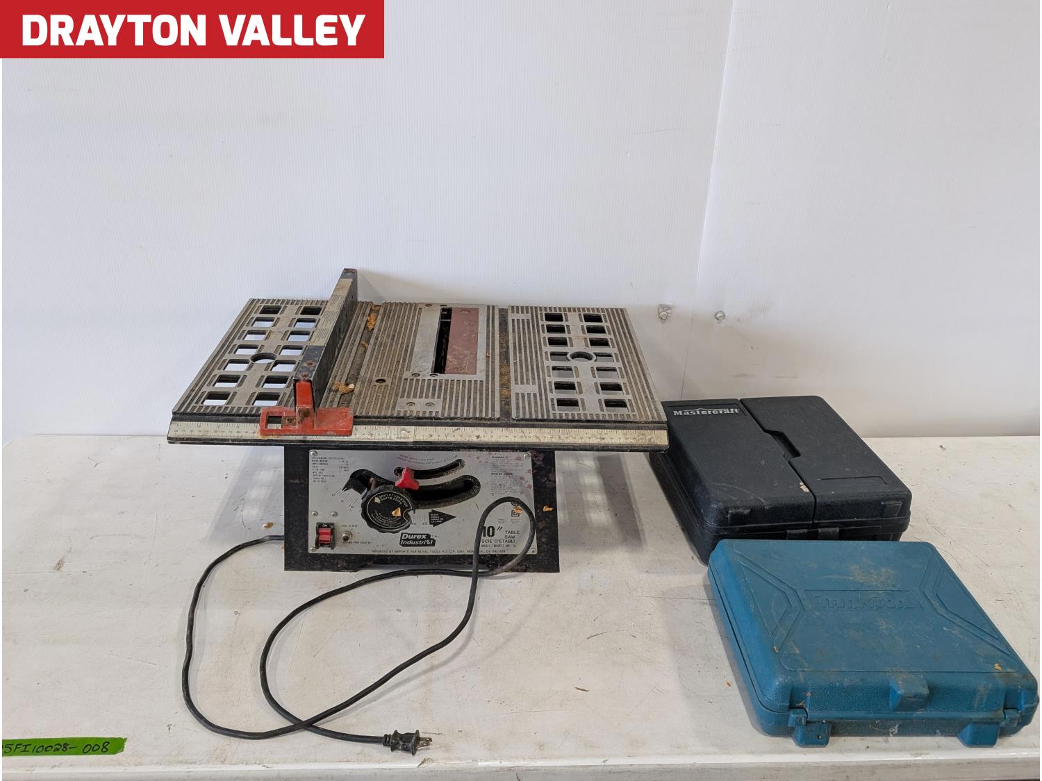 Durex 10 Inch Table Saw, Makita 9.6V Drill and Mastercraft Air Powered ...