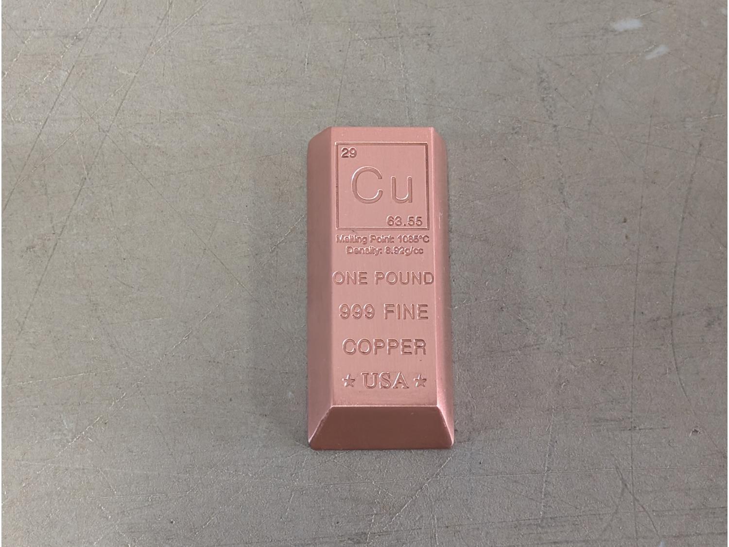 1 lb 999 Fine Copper Bar (Unused) [24IC05997-133] | Team Auctions