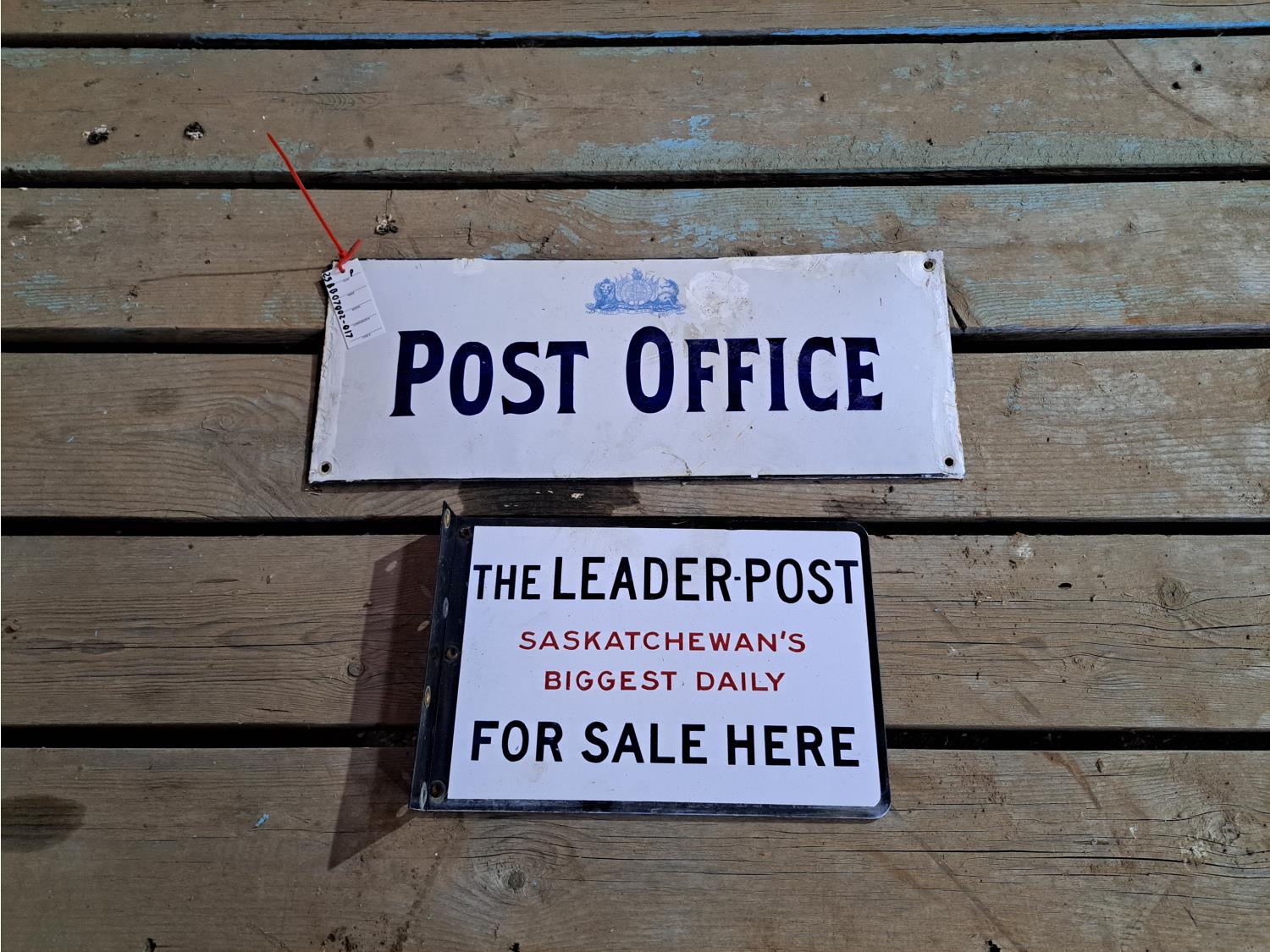 (2) Post Office Signs [25BB07002-017] | Team Auctions