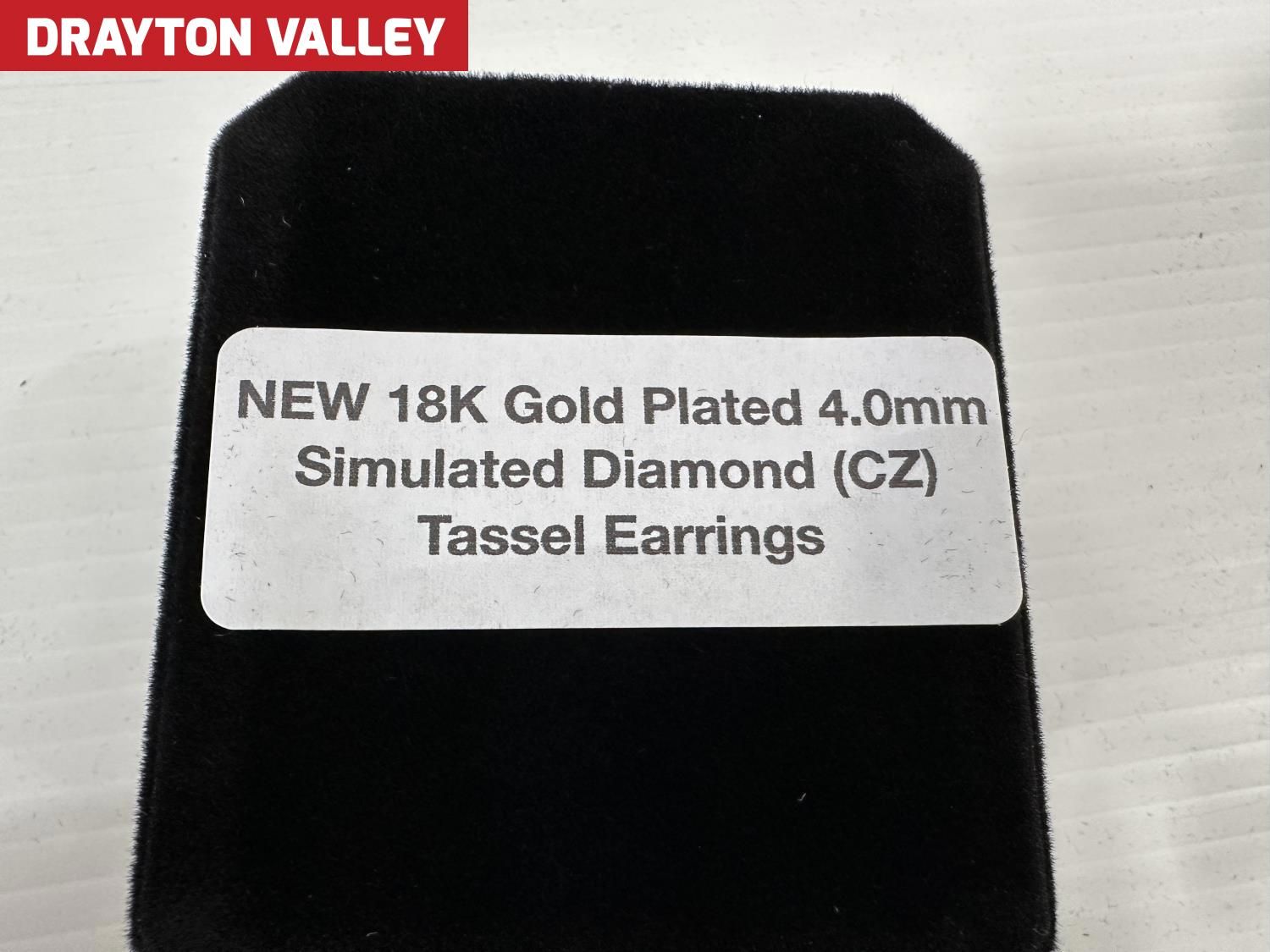 Smartlife 18K Gold Plated 4.0 mm Simulated Diamond (CZ) Tassel Earrings ...