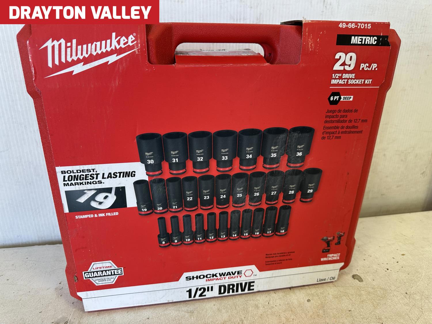 Milwaukee 29 Piece 1/2 Inch Drive Metric Deep Impact Socket Set (Unused) [25FB37003-008] | Team ...