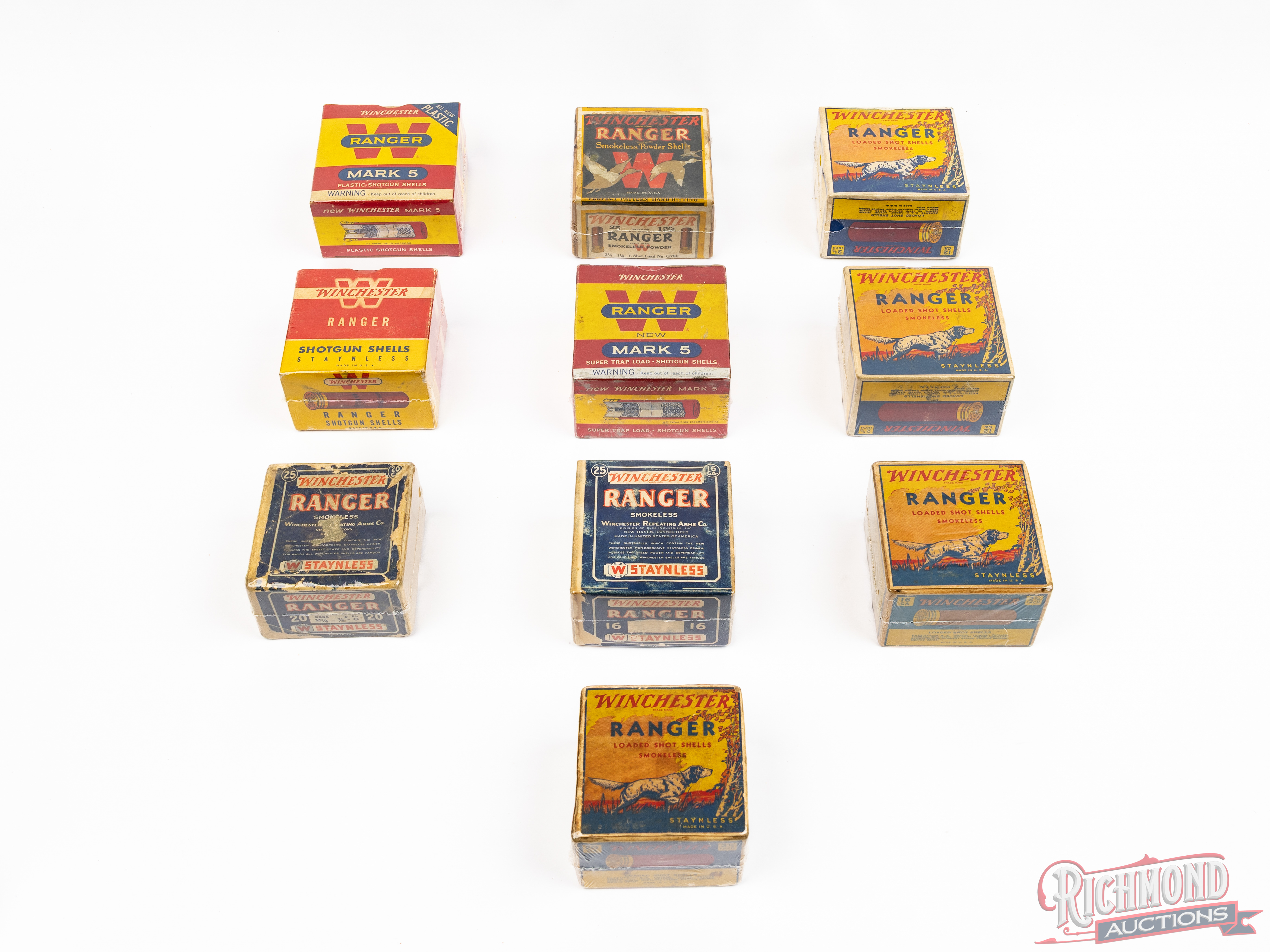 Lot of 10 Vintage Winchester Shotshell Boxes Some Full | Richmond Auctions