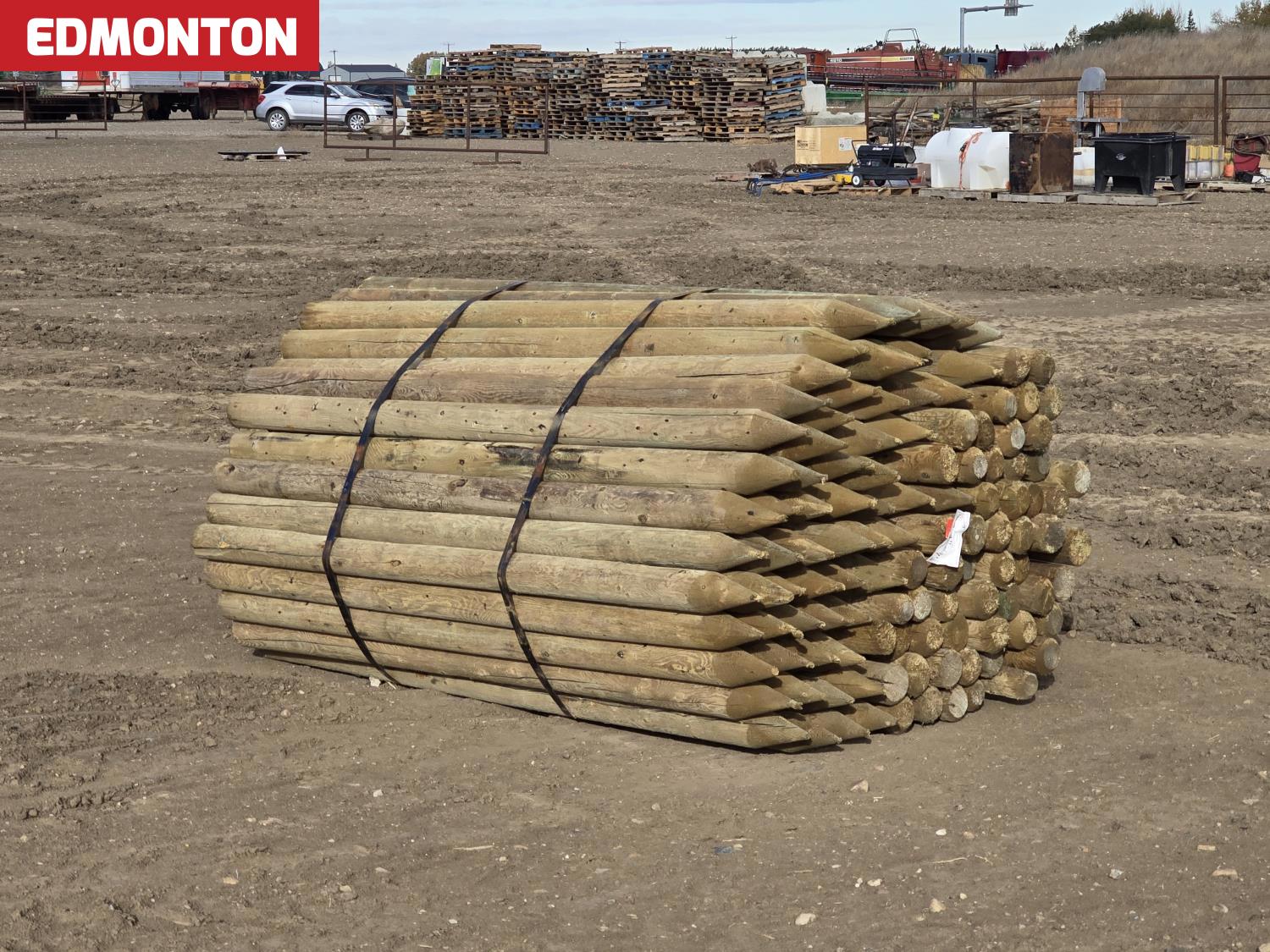 (115) 3-4 Inch 7 Ft Treated Fence Posts (Unused) [25LC37794-025] | Team ...