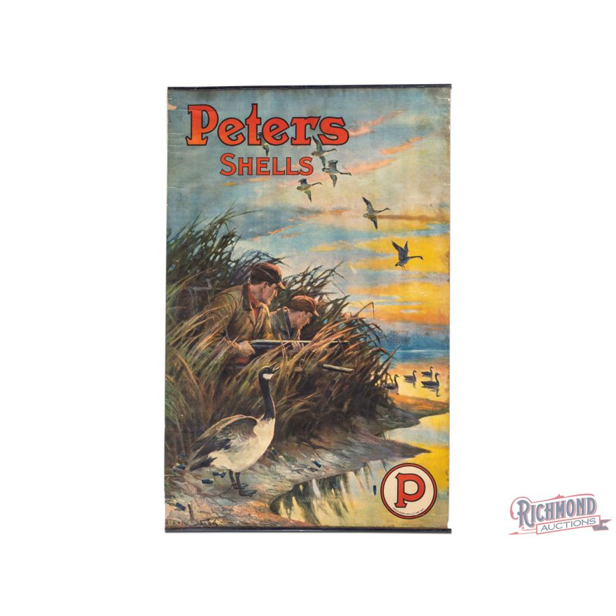 Peters Shells Advertising Display Sign w/ Hunt Scene | Richmond Auctions