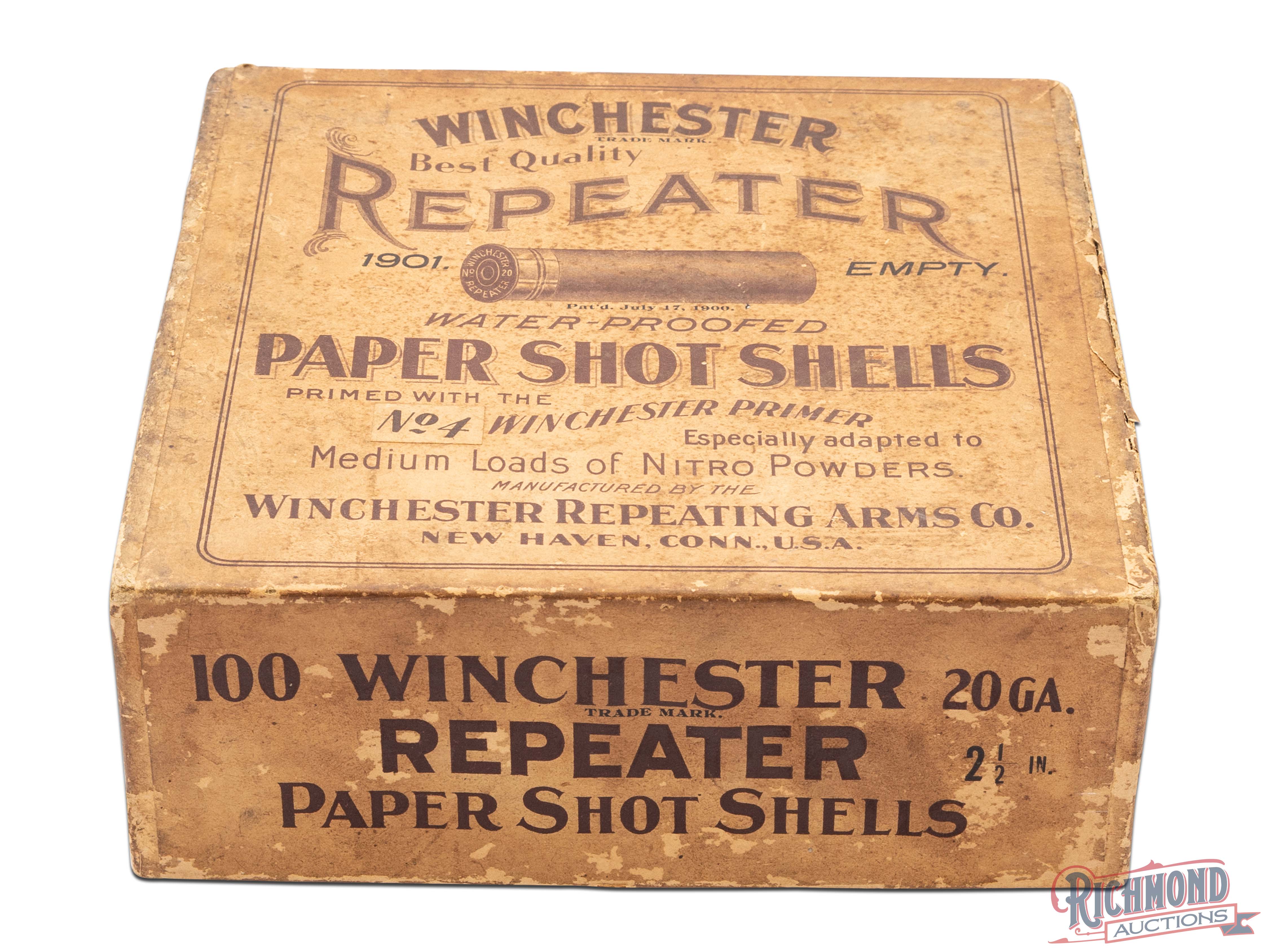 Full 100 Round Box Of Winchester Repeater 20 Gauge Empty Paper Shot ...