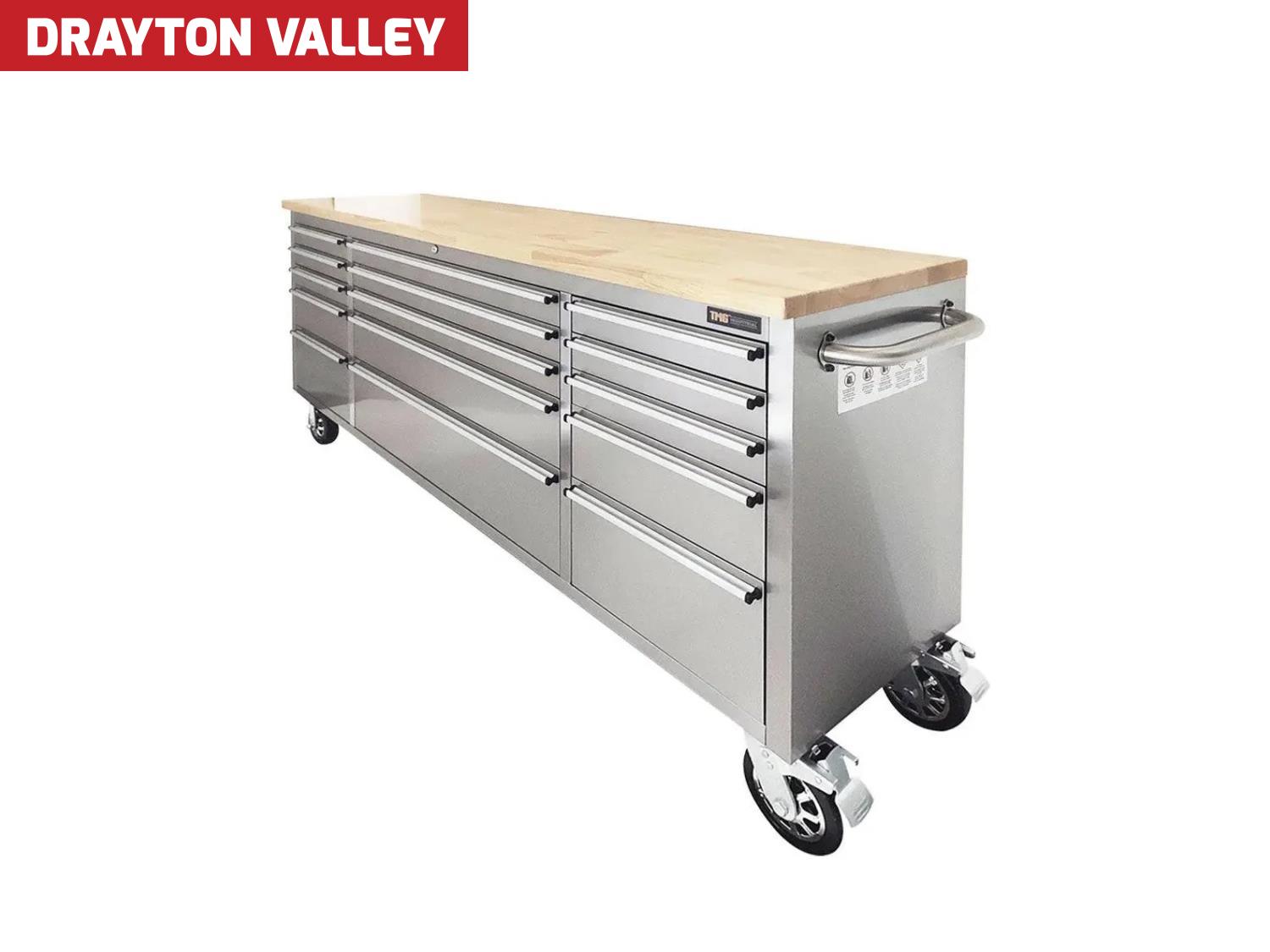 StanForge WB7215S 72 Inch 15 Drawer Stainless Steel Rolling Workbench ...