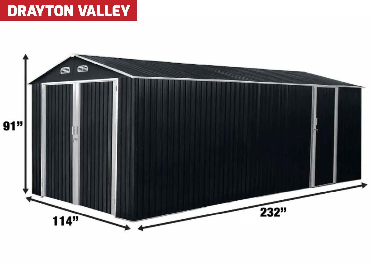 StanForge TMG-MS1020A 10 Ft X 20 Ft Metal Garage Shed with Double Front ...