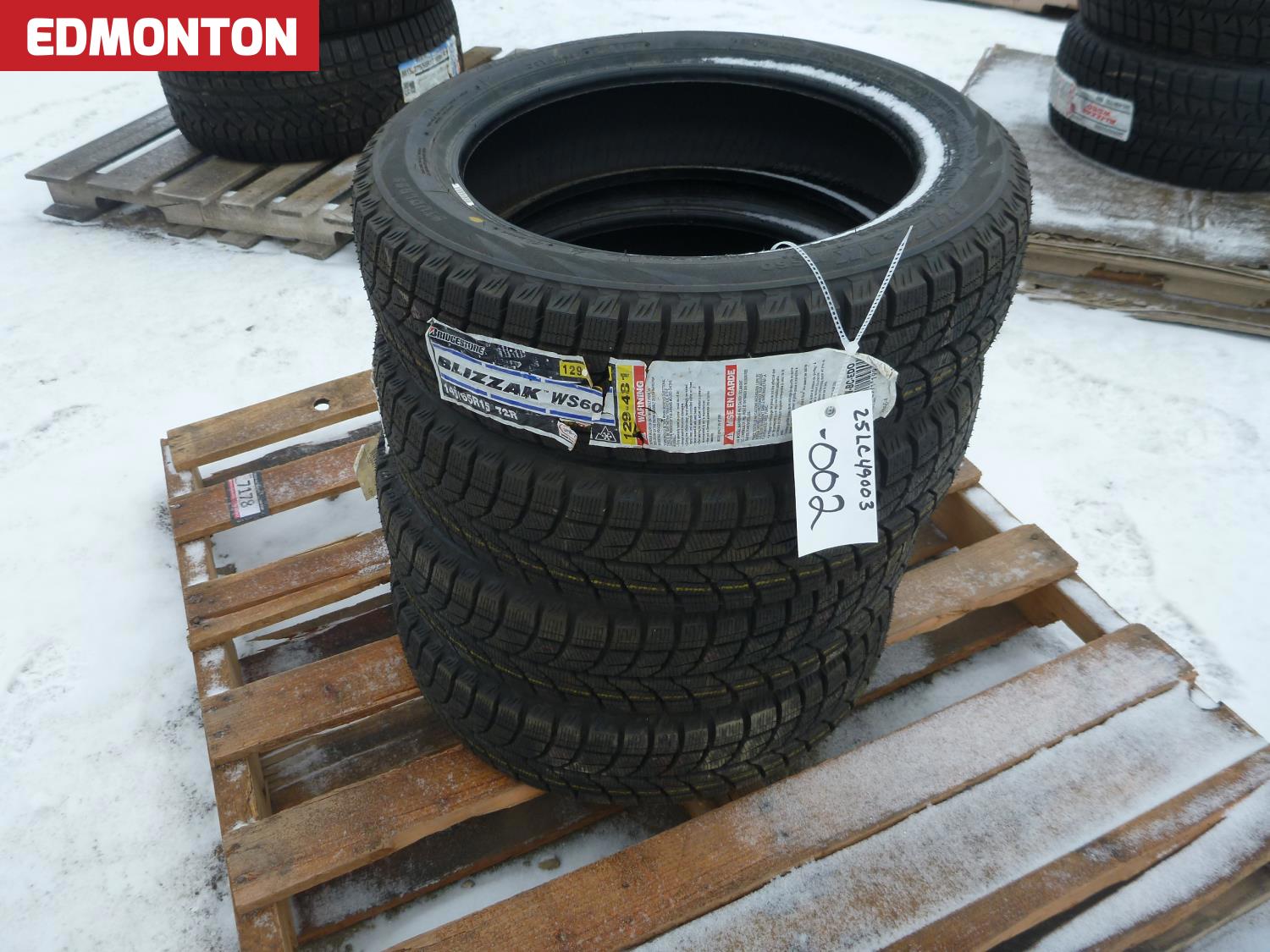 (4) Bridgestone Blizzak WS60 P145/65R15 Studless Winter Grip Tires ...
