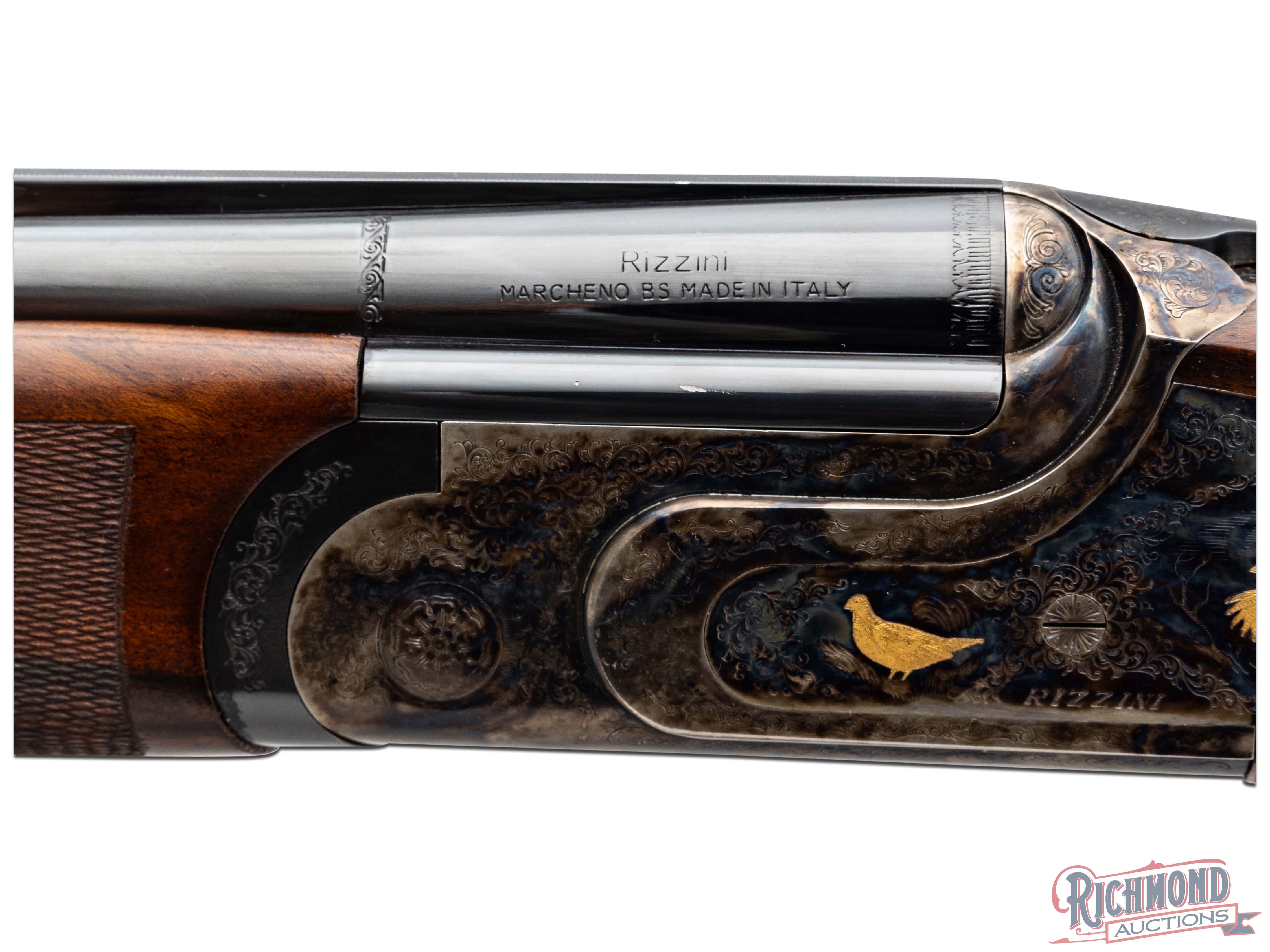 Stunning Rizzini 20 GA Artemis De Luxe Engraved & Gold Inlaid Over ...