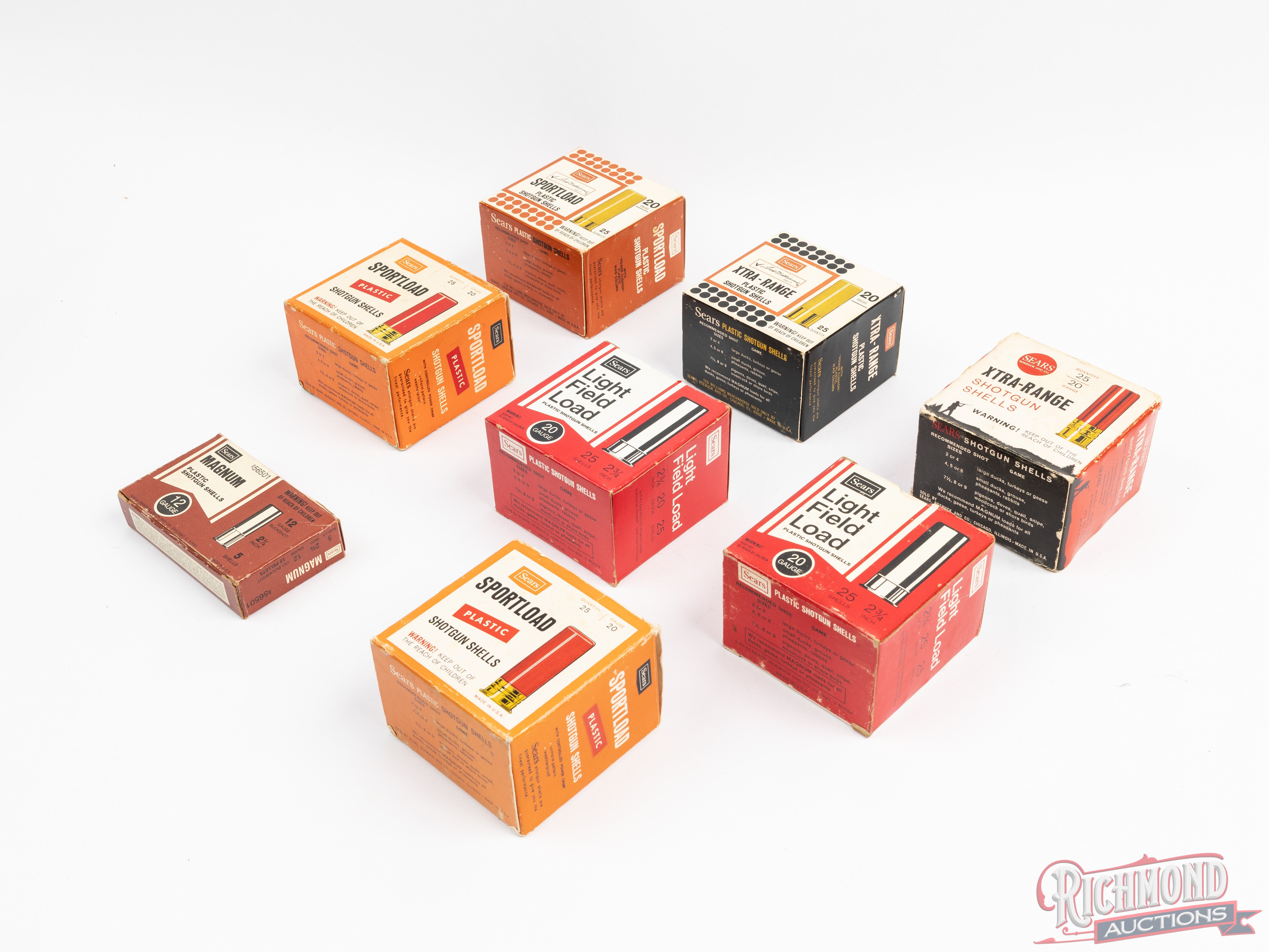 Vintage Sears 12 & 20 Gauge Shotshell Boxes 149 Rounds Total Some Paper ...