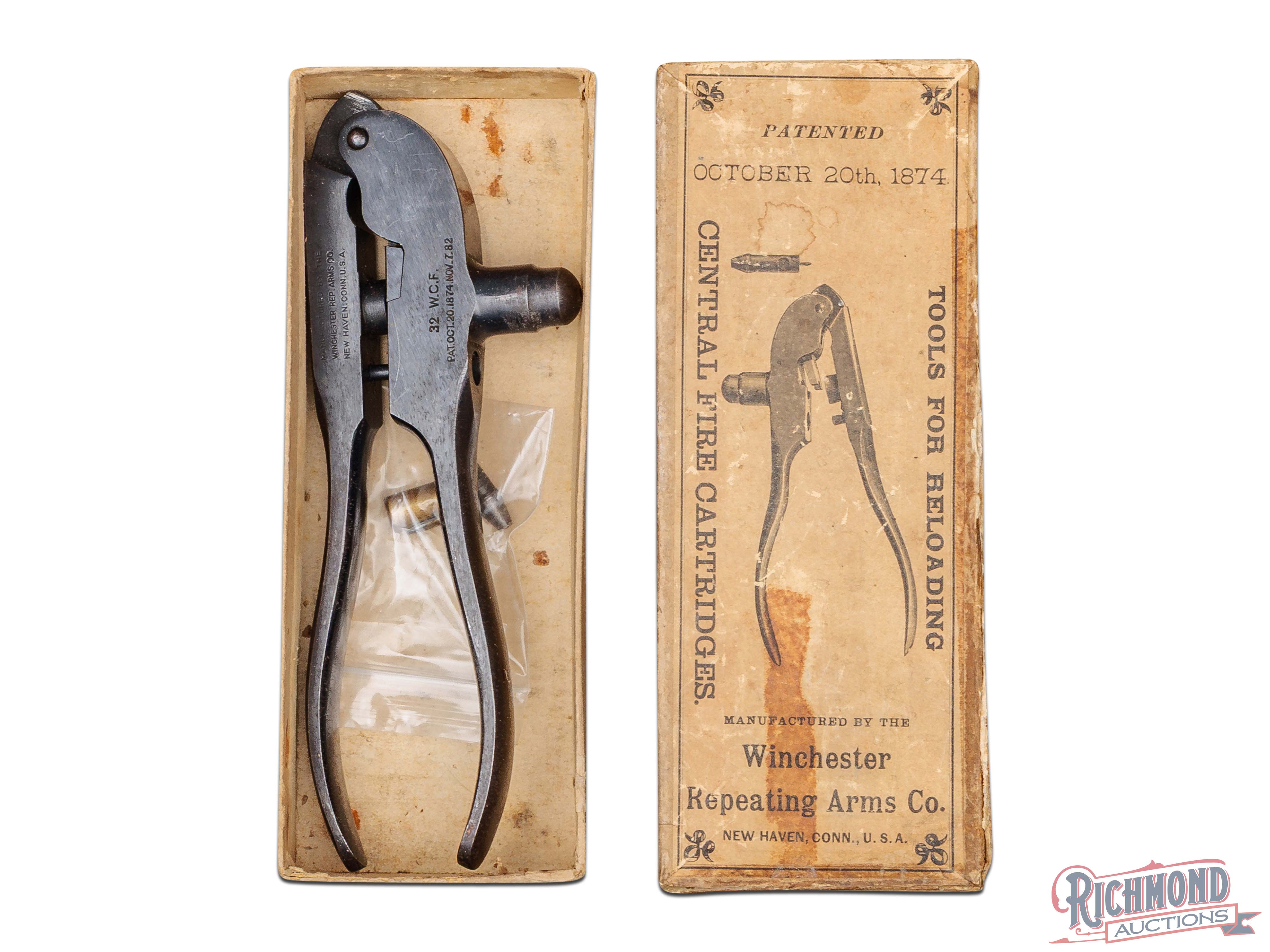 Winchester Model 1882 .32 WCF Reloading Tong Tool in Original Factory ...