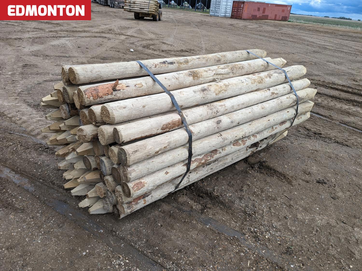 (70) 4-5 Inch X 10 Ft Treated Fence Posts [25FI10791-010] | Team Auctions
